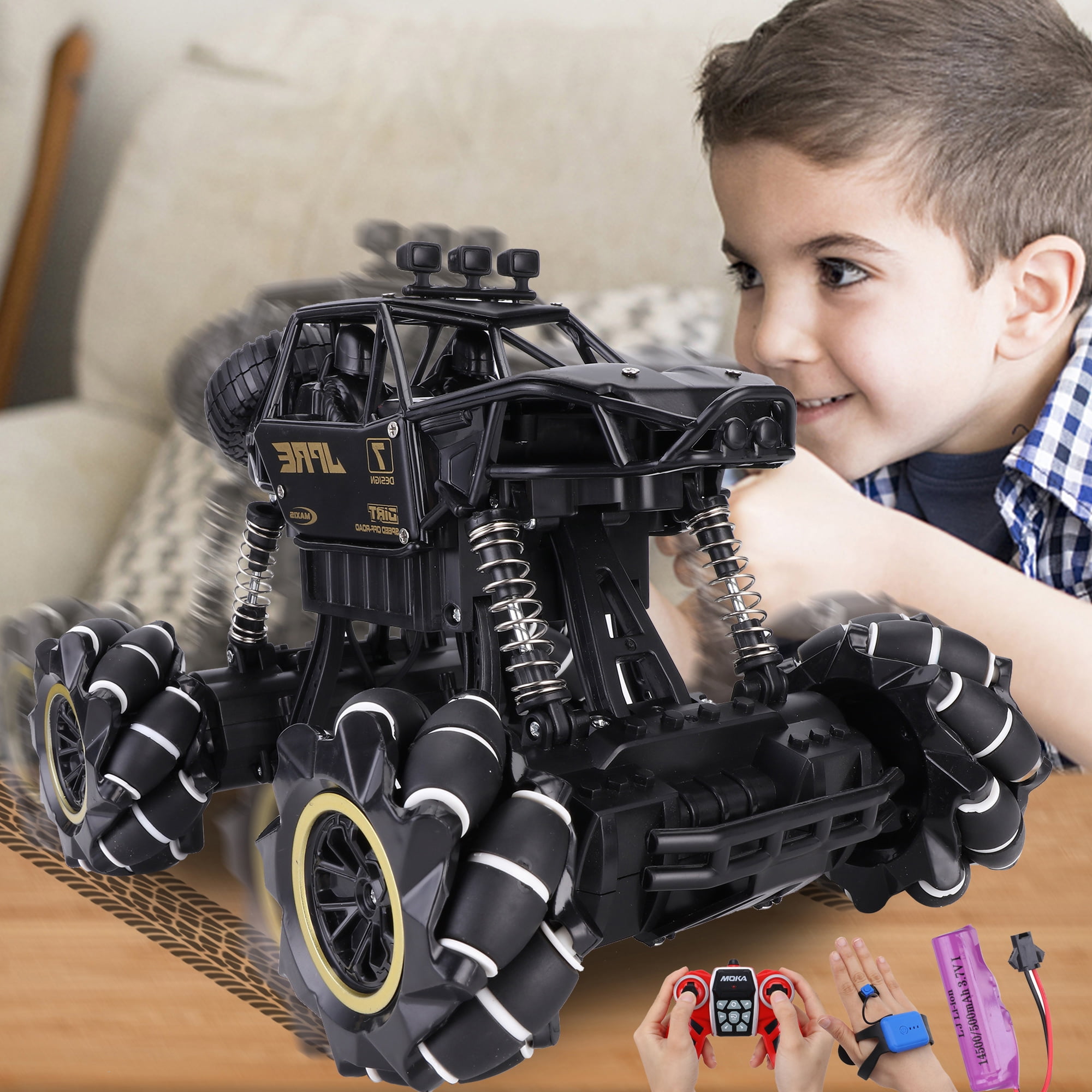 YouLoveIt 4WD Metal Remote Control Car 360° Rotating Hand Gesture ...