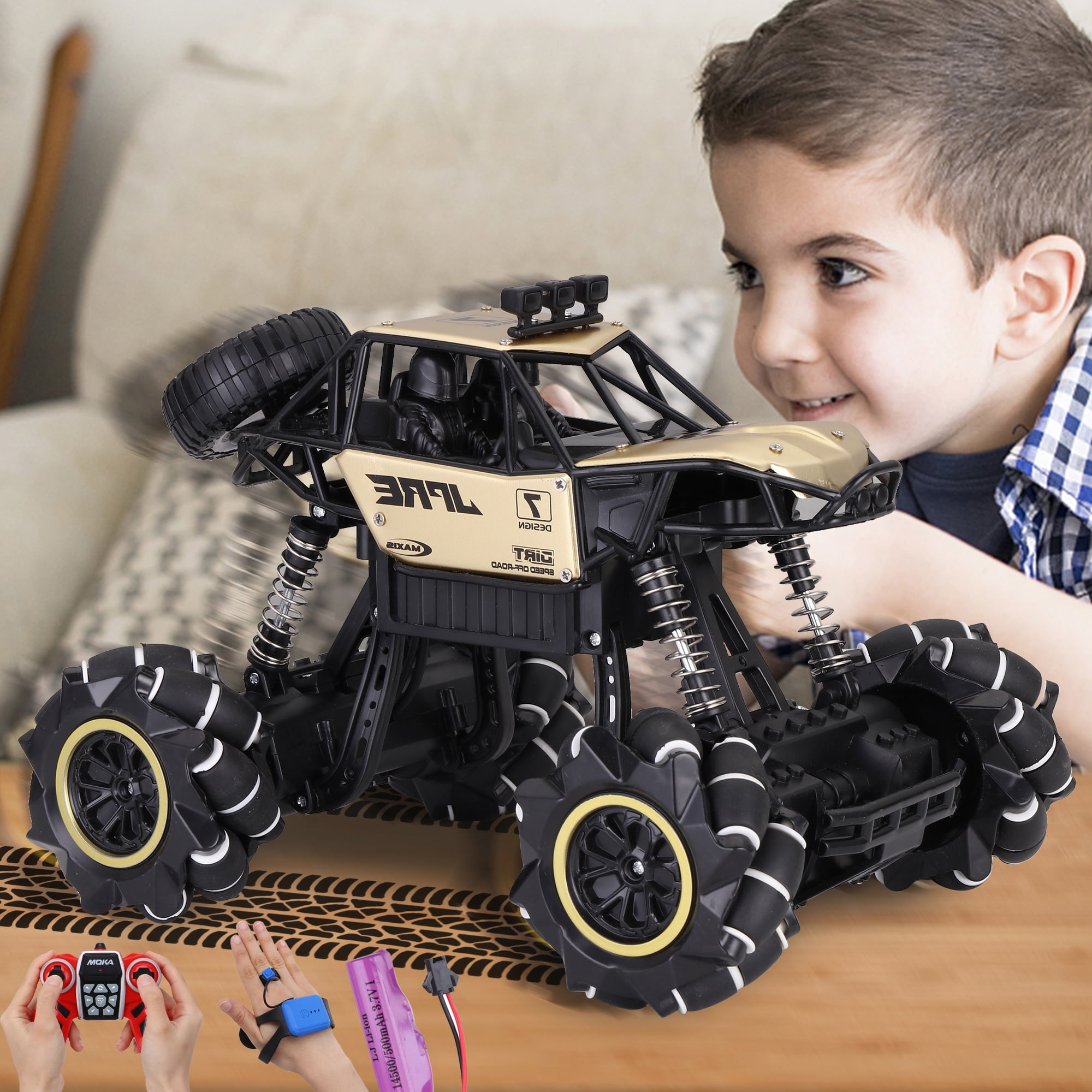 YouLoveIt 4WD Metal Remote Control Car 360° Rotating Hand Gesture ...