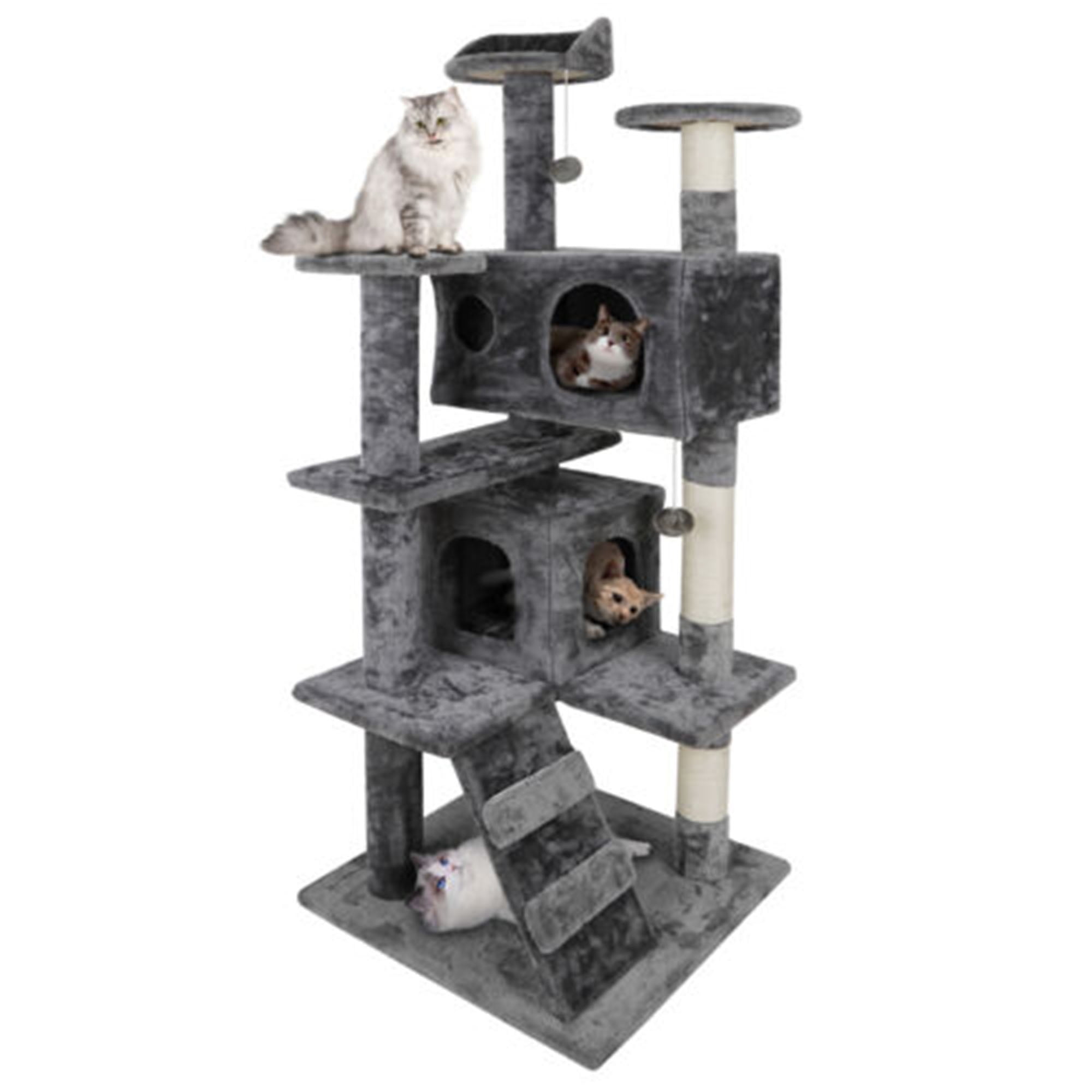 YouLoveIt 53" Cat Tower Multi-Level Cat Tower Cat Condo for Indoor Cats Cat Tree Cat Tower Condo ...