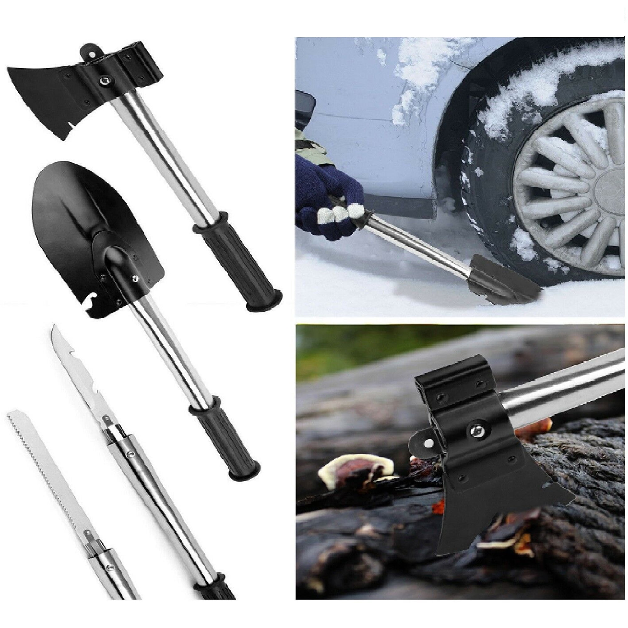 YouLoveIt 6 in 1 Survival Kit Shovel Knife Axe Saw Outdoor Gear Camping ...