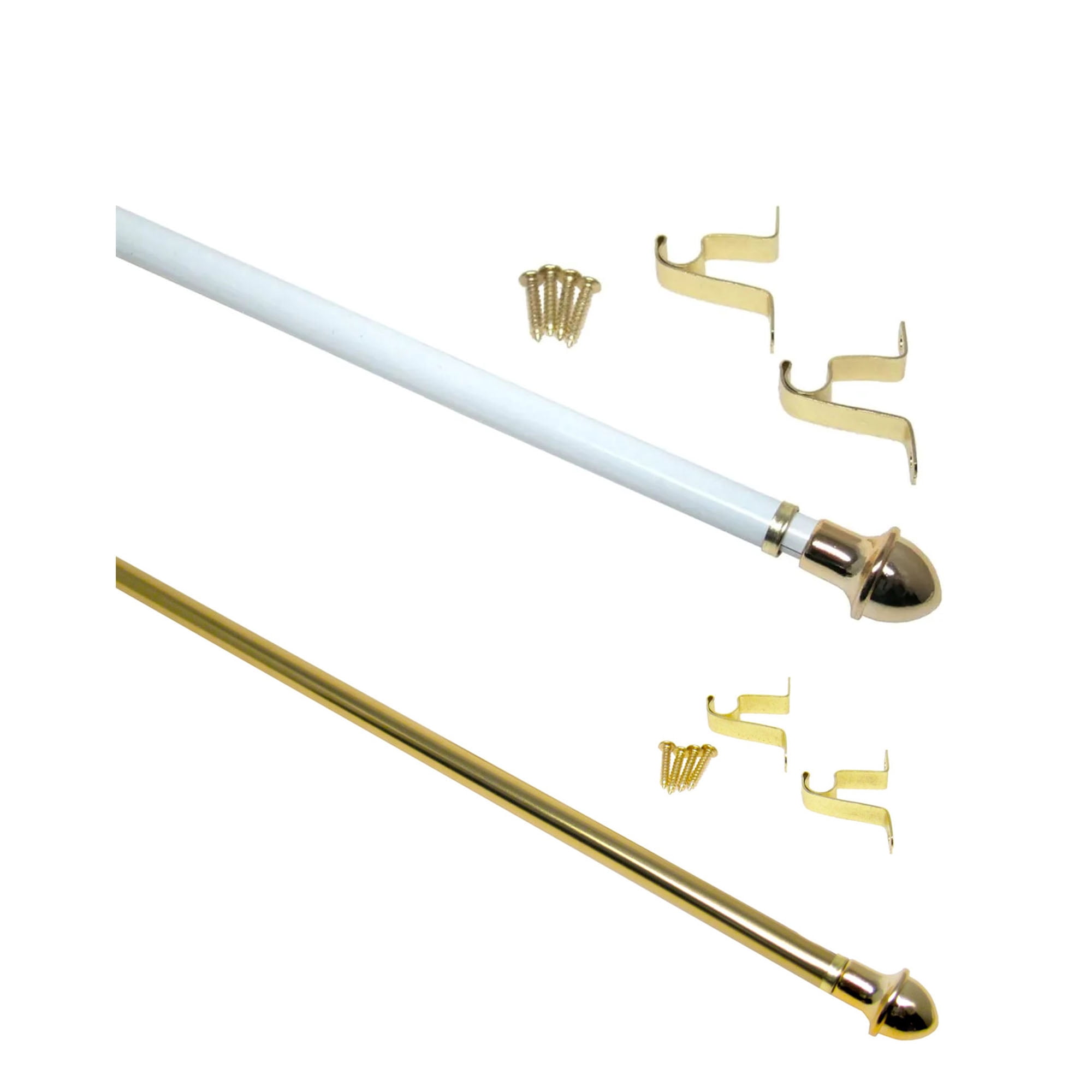 YouLoveIt 7/16" Cafe Curtain Rod Heavy Duty Cafe Standard Adjustable ...