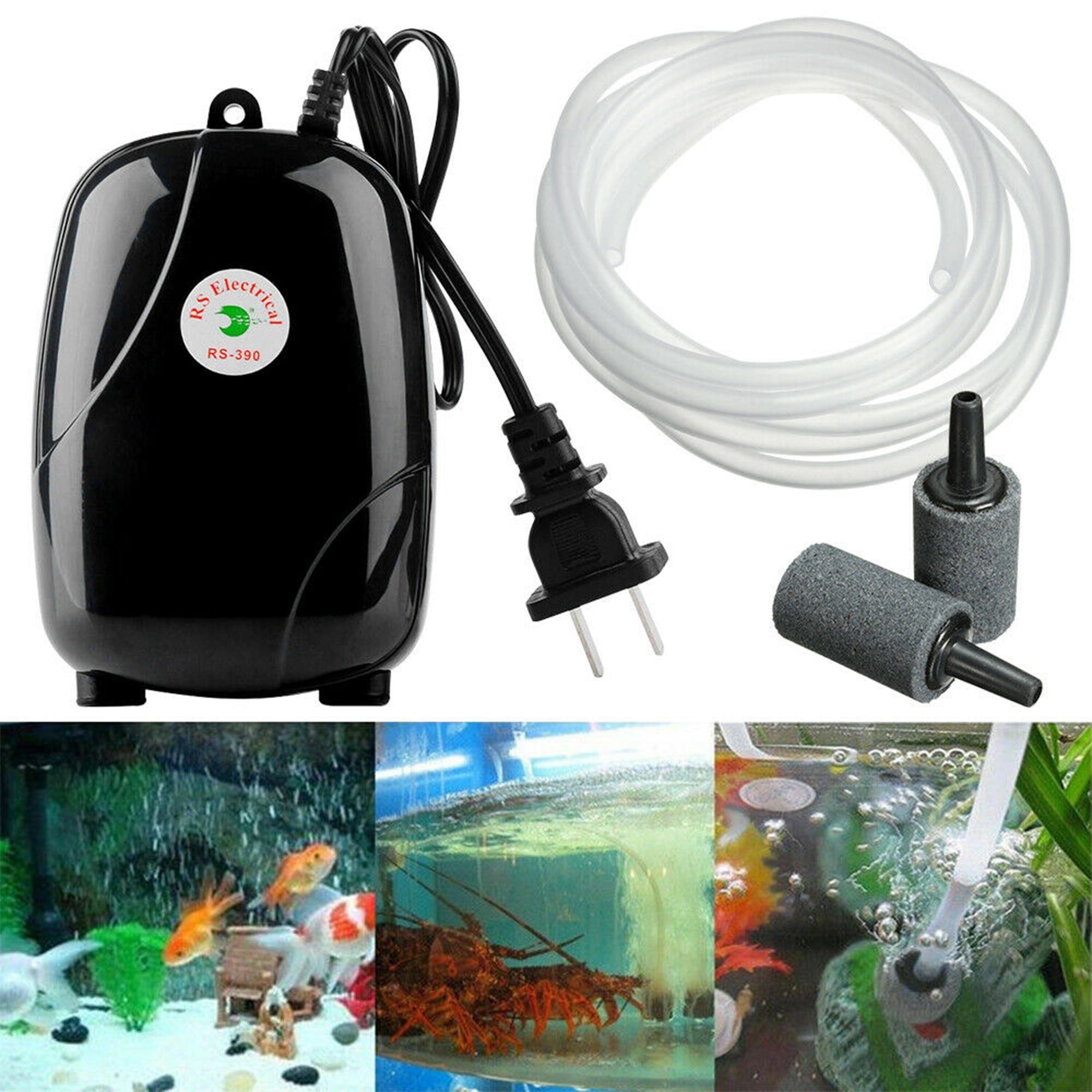YouLoveIt Aquarium Air Pump Fish Tank Aerator Pump Dual Outlet with Accessories, Hydroponics ...