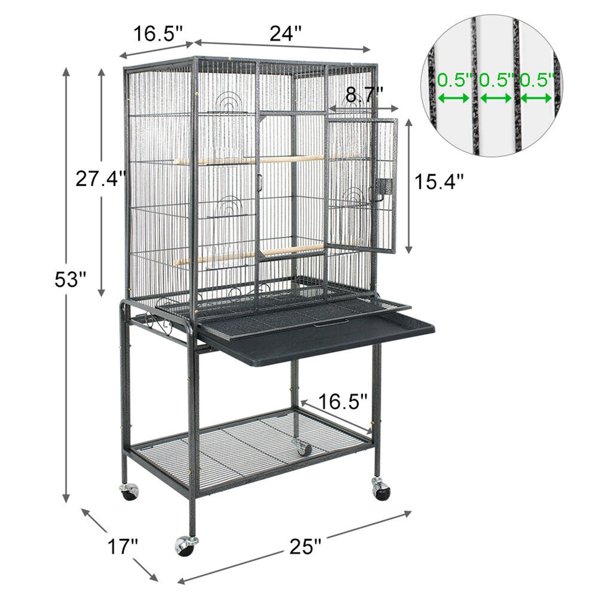 YouLoveIt Bird Parrot Cage for Parakeets Cockatiels Parrot Sun Conure ...