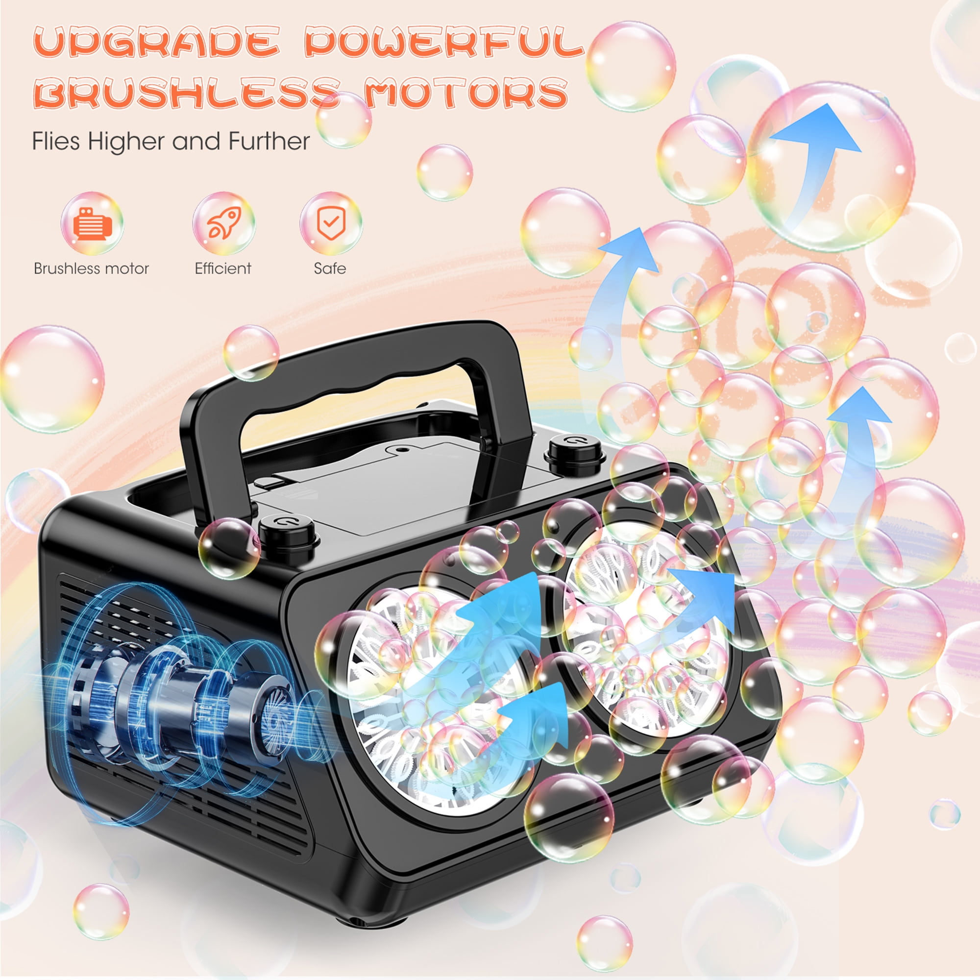 YouLoveIt Bubble Machine Automatic Bubble Blower Machine for Kids, Dual ...