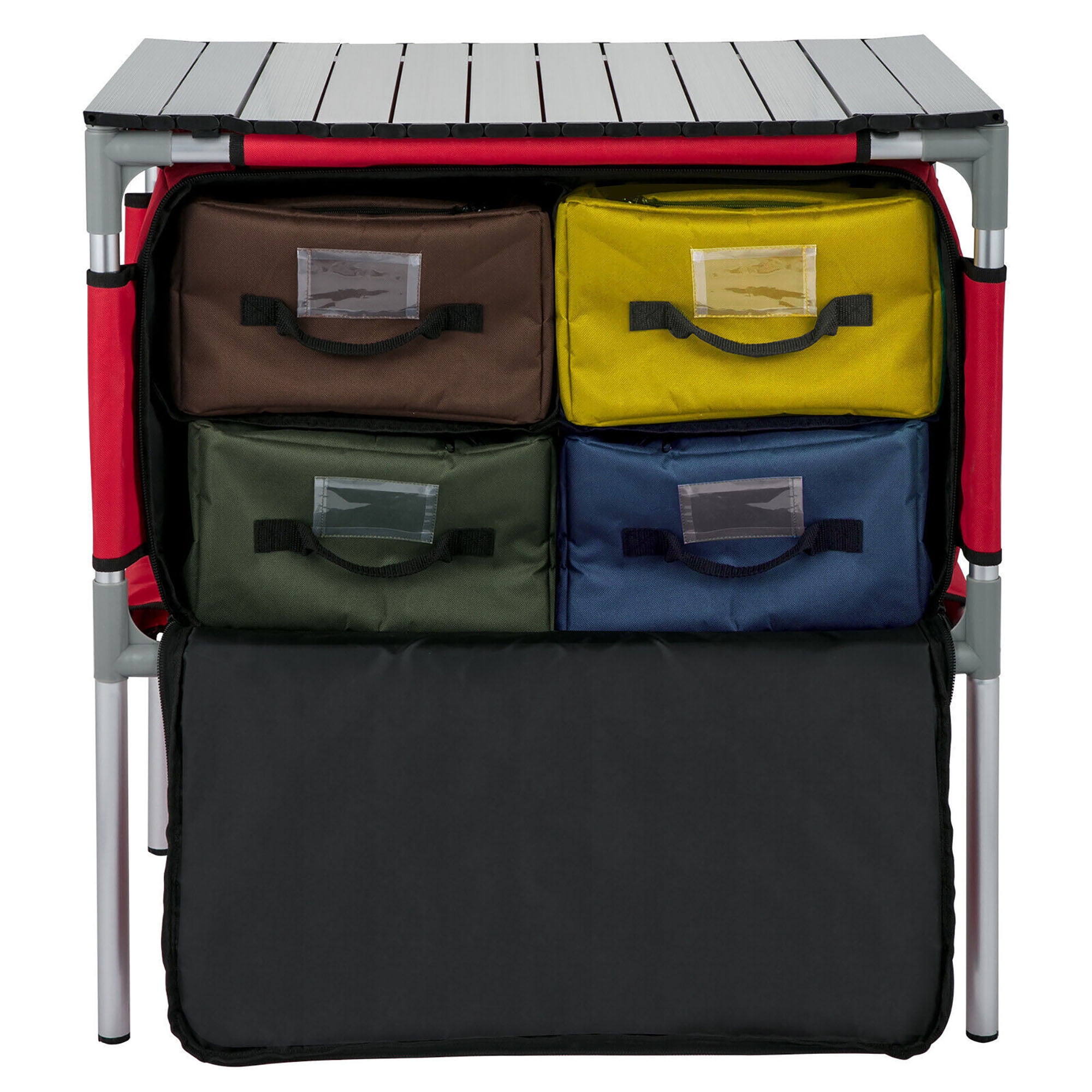 YouLoveIt Camping Kitchen Table, Aluminum Portable Folding Camp Cooking ...