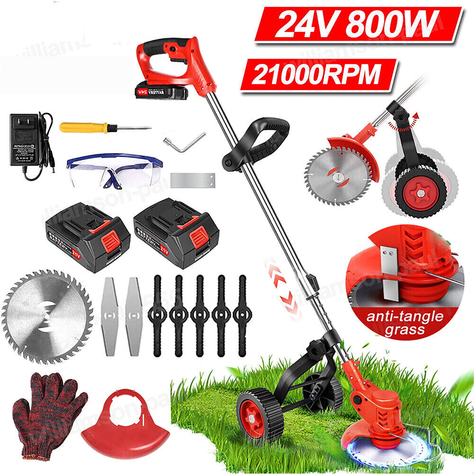 YouLoveIt Electric Weed Eater Lawn Edger Cordless Weed Wacker 24V ...