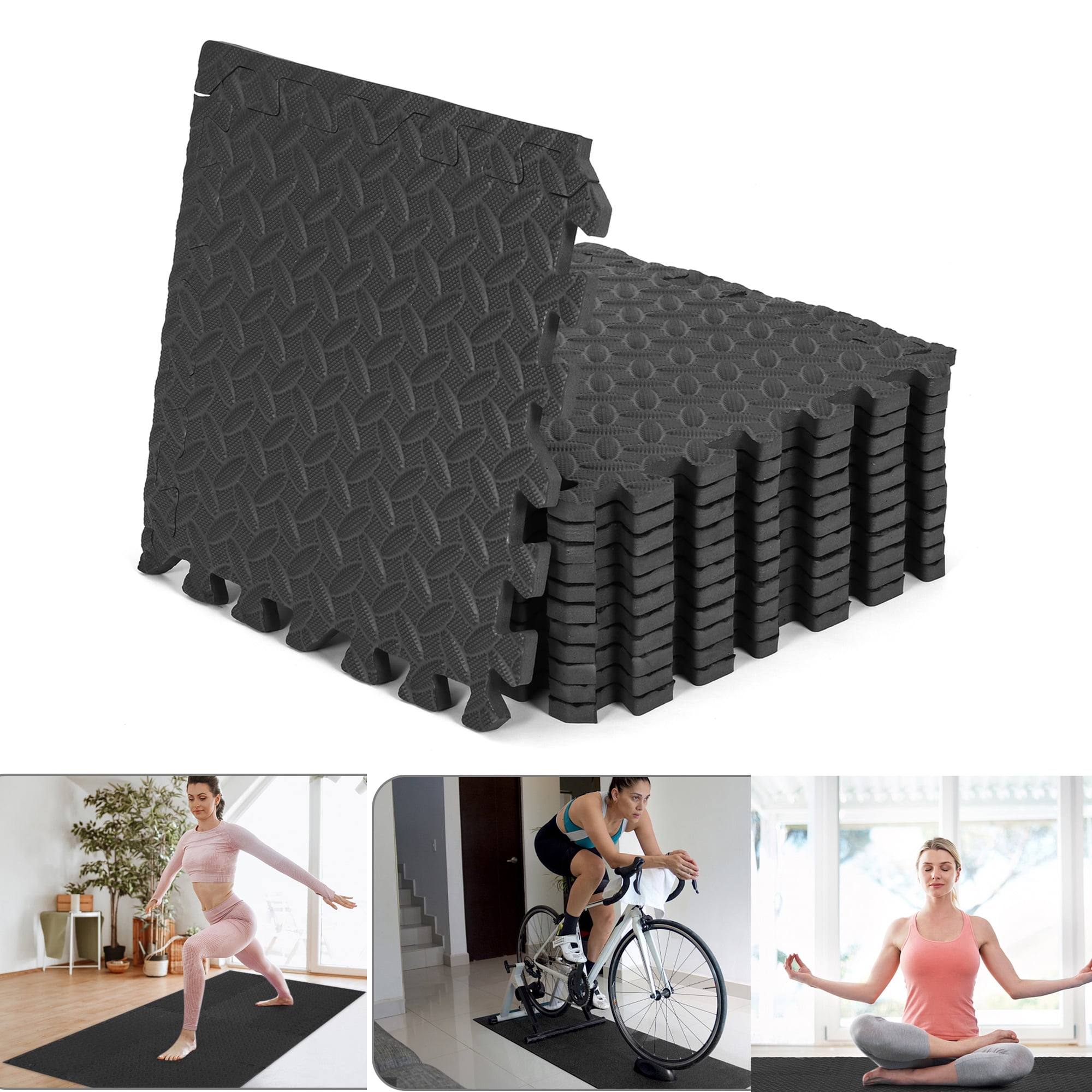 YouLoveIt Exercise Floor Mat 12/24 PCS Thickness Gym Flooring Tiles ...