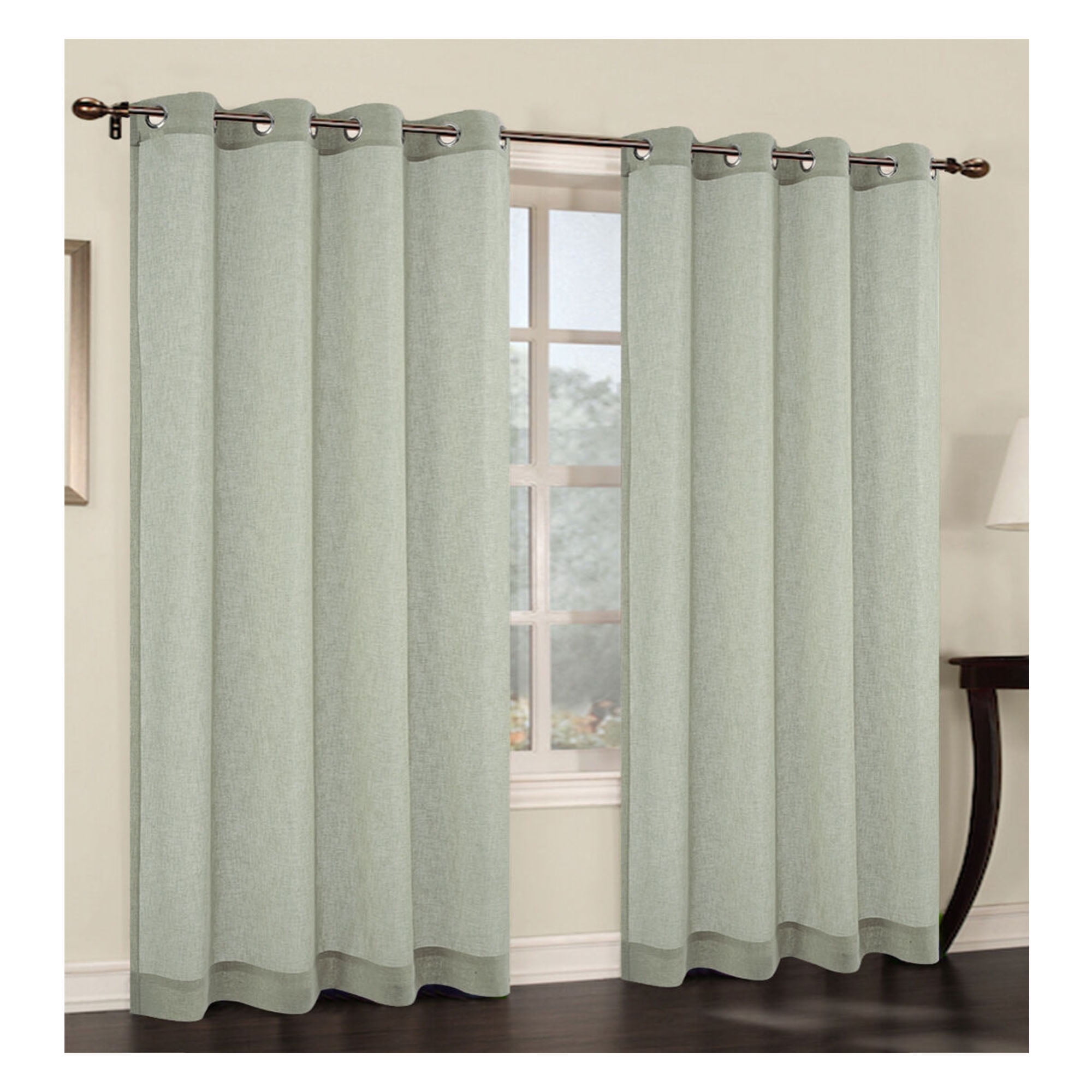 YouLoveIt Faux Linen Sheer Curtains Transparent Voile Bedroom and ...