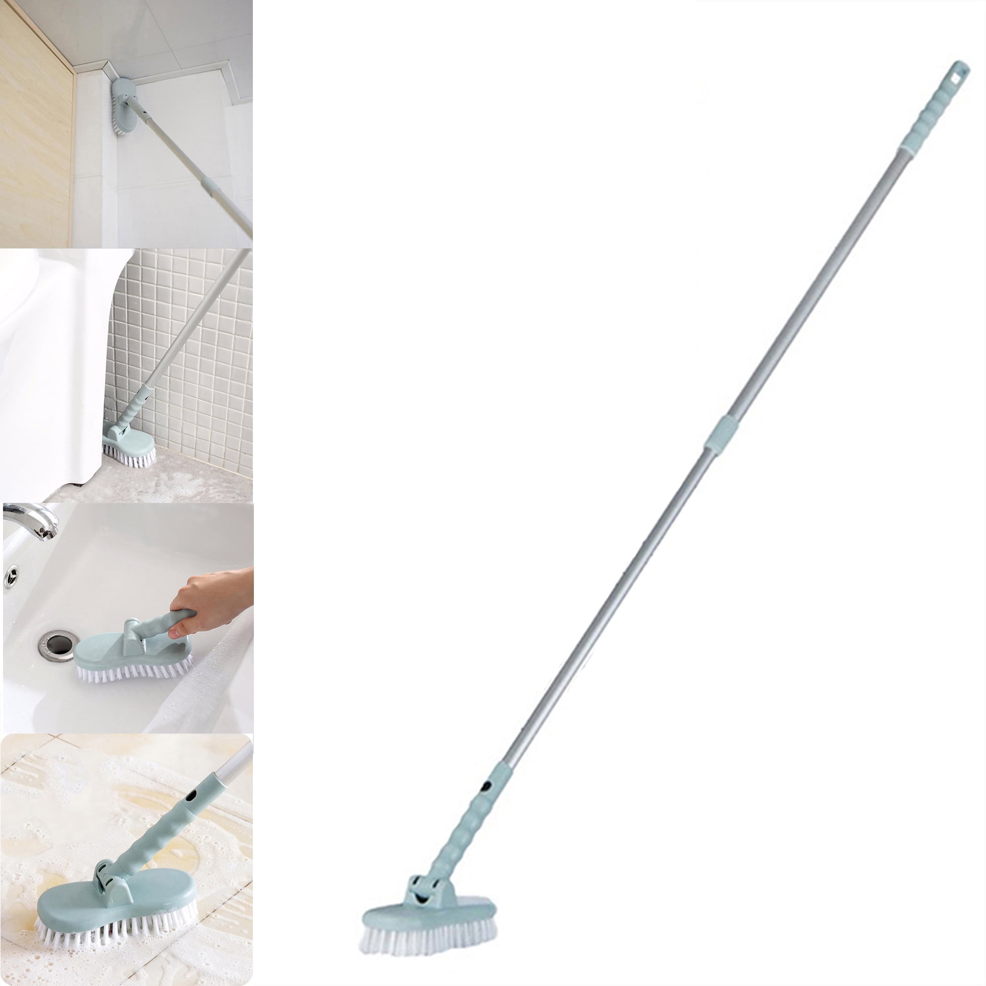 YouLoveIt Floor Scrub Brush Adjustable Long Handle Scrubber Cleaning ...