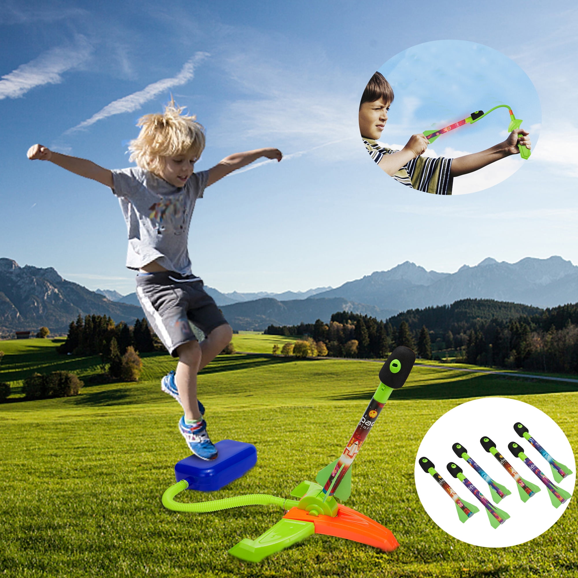 YouLoveIt Kids Toys Rocket Launcher for Kids Rockets Launchers Jump ...