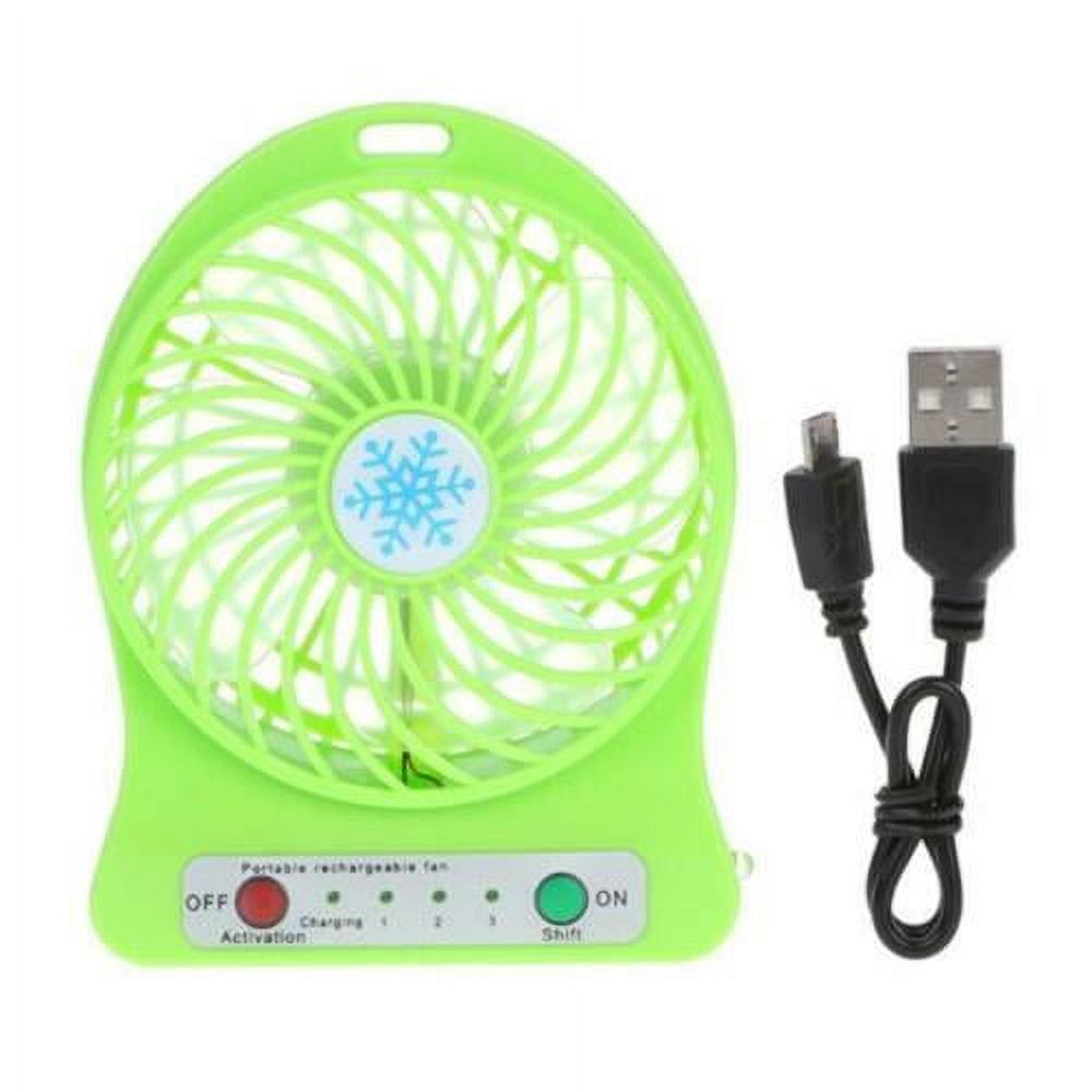 YouLoveIt LED Light Fan Mini Desk USB Charging Air Cooler 3 Mode Speed ...