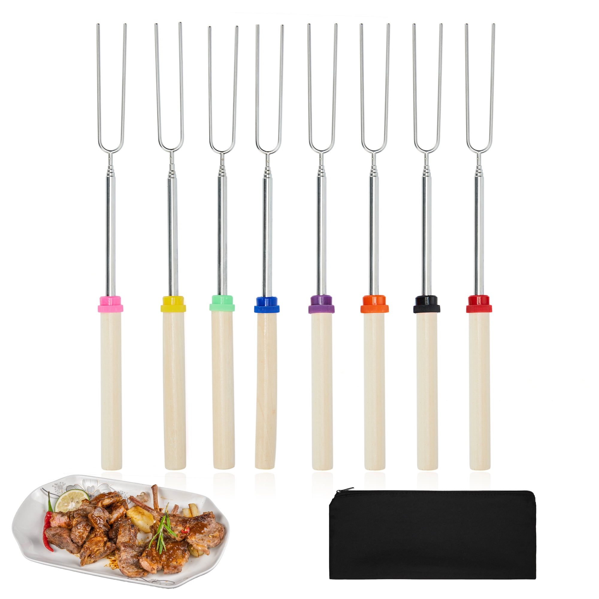 YouLoveIt Marshmallow Roasting Sticks, Roasting Sticks with Wooden ...