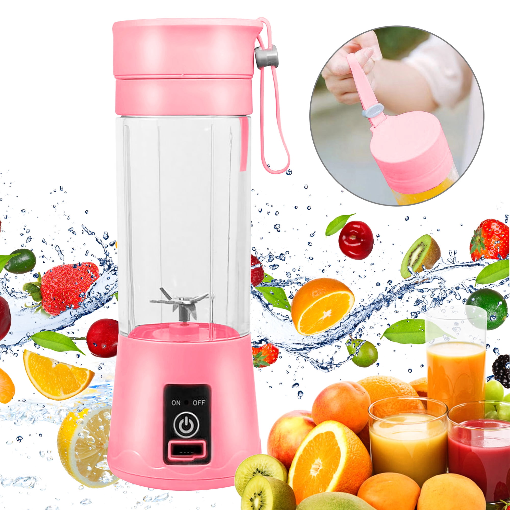 YouLoveIt Mini Juicer Cup 380ML Personal Blender Travel Fruit Juicer ...
