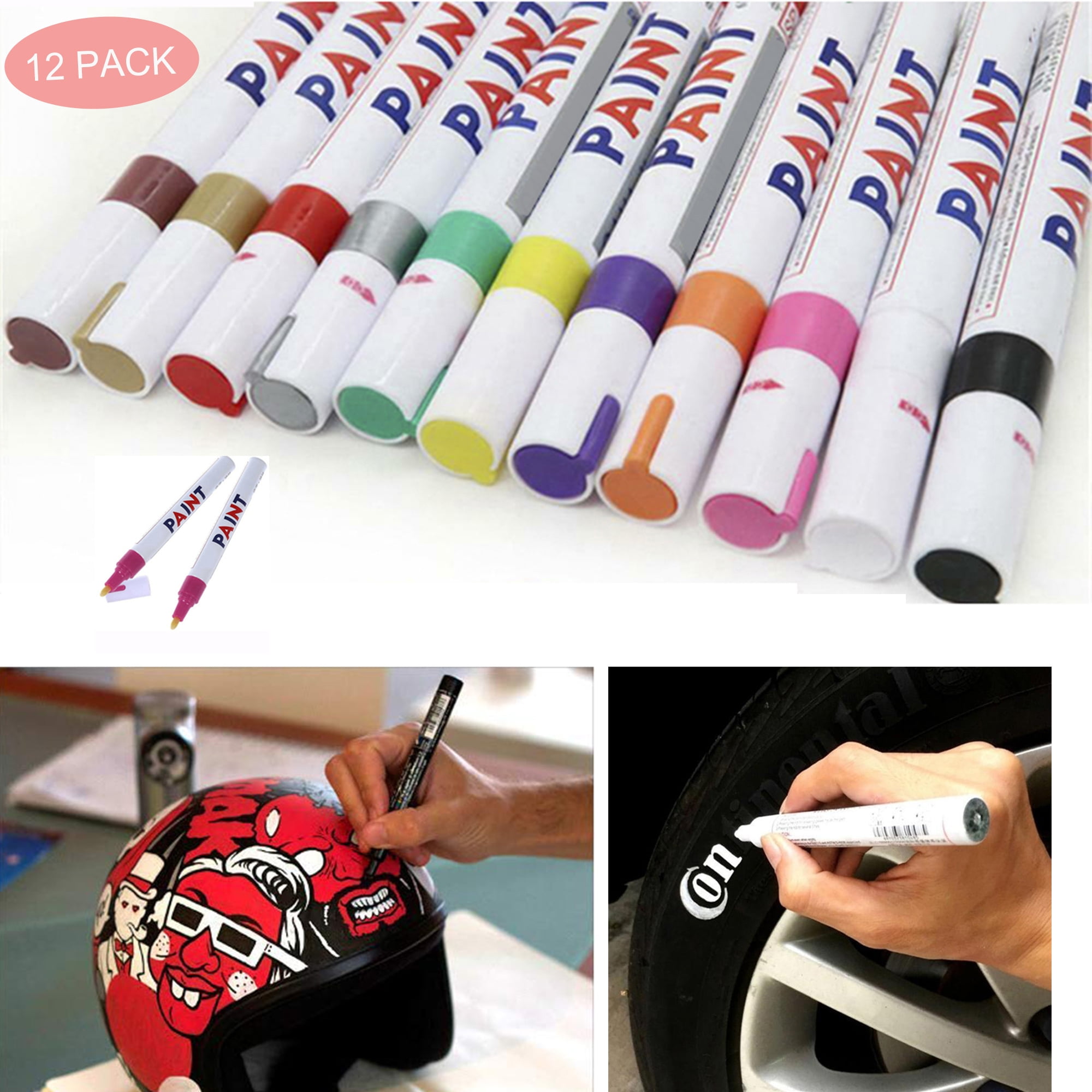 YouLoveIt Oil-based Paint Pens 12PCS Oil-Based Paint Marker Waterproof ...