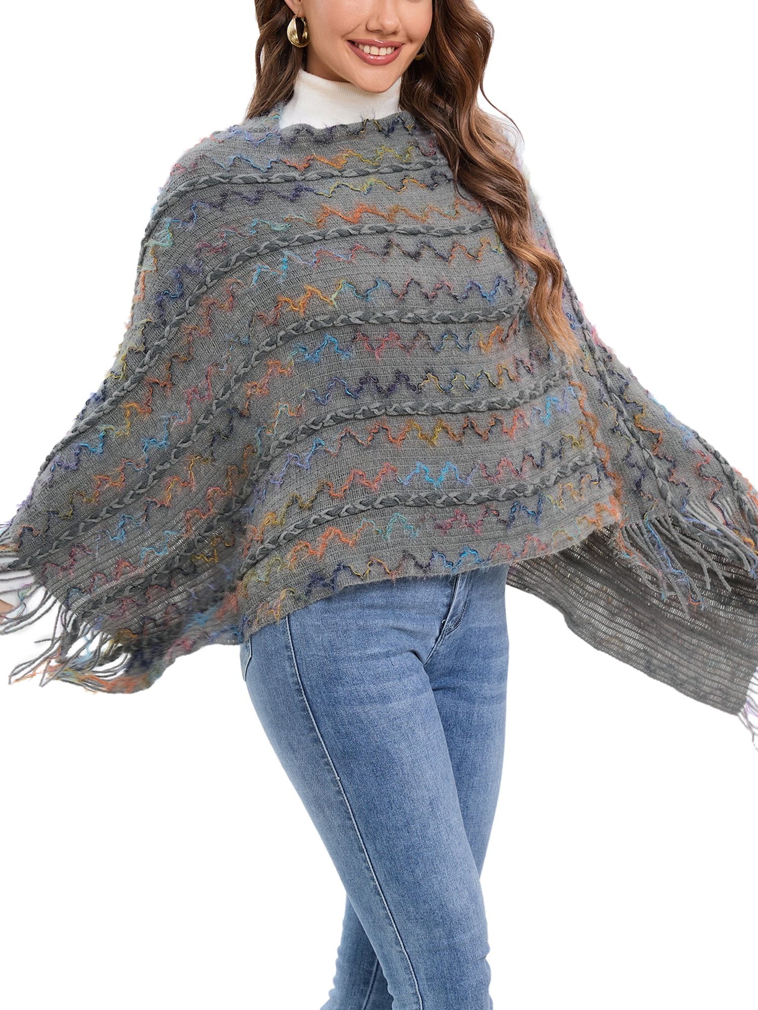 YouLoveIt Ponchos for Women, Womens Ponchos and Wraps Winter Retro ...