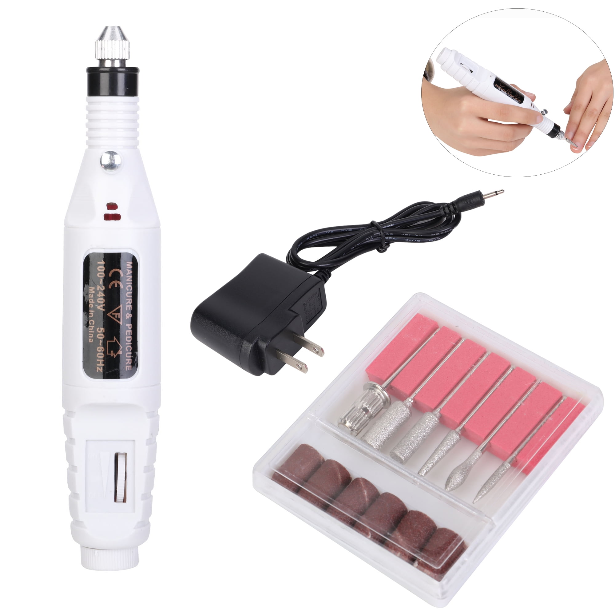 YouLoveIt Portable Electric Nail Drill Acrylic Nail Kit Nail Polishing ...