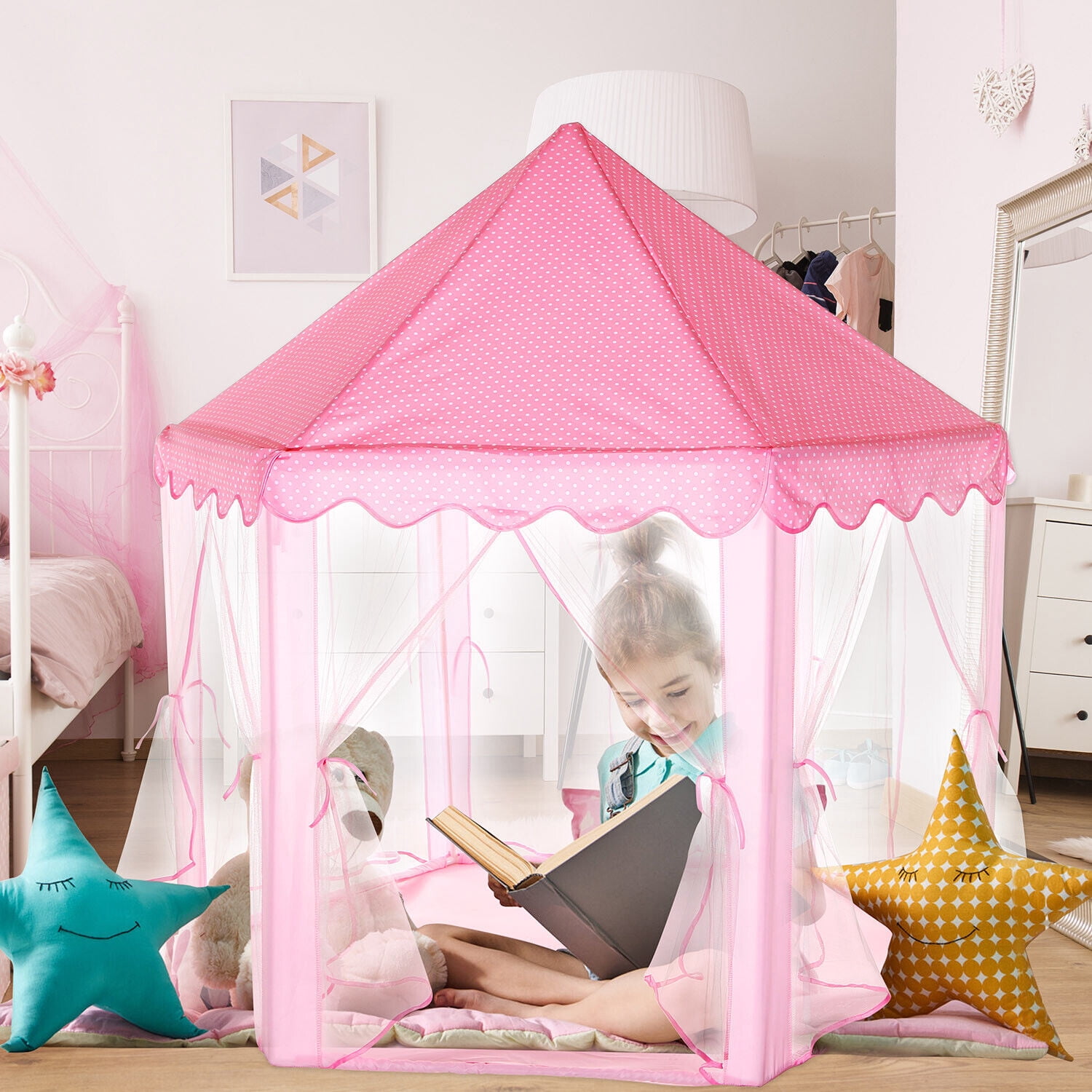 YouLoveIt Princess Castle Tent for Girls Play Tents for Kids Toy Girls ...