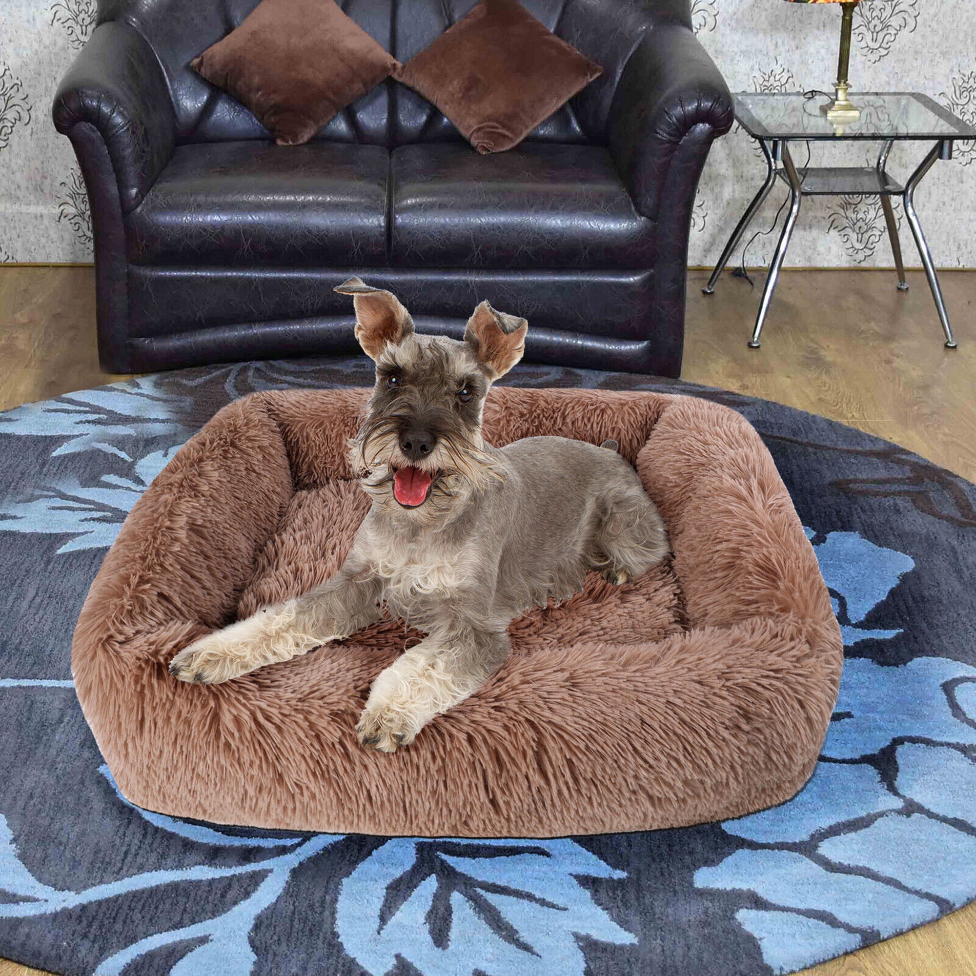 YouLoveIt Rectangle Warm Plush Pet Bed Washable Soft Kennel Cuddler ...