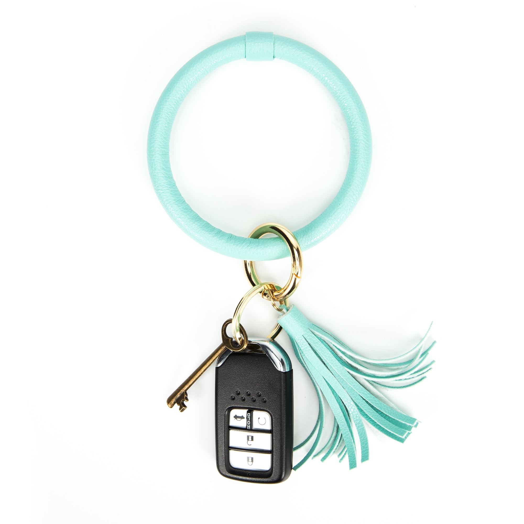 YouLoveIt Round Key Ring Wristlet Key Ring Bracelet Keychain Large ...