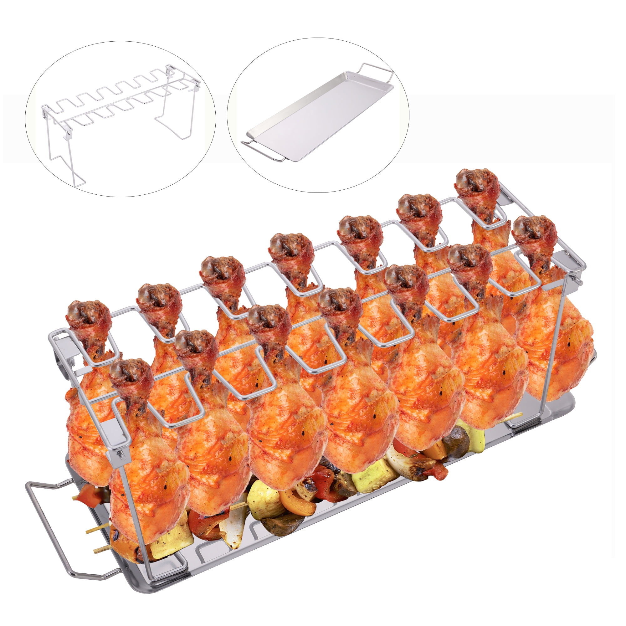 YouLoveIt Stainless Steel Chicken Leg Roaster Stand for Smoker Grill or ...