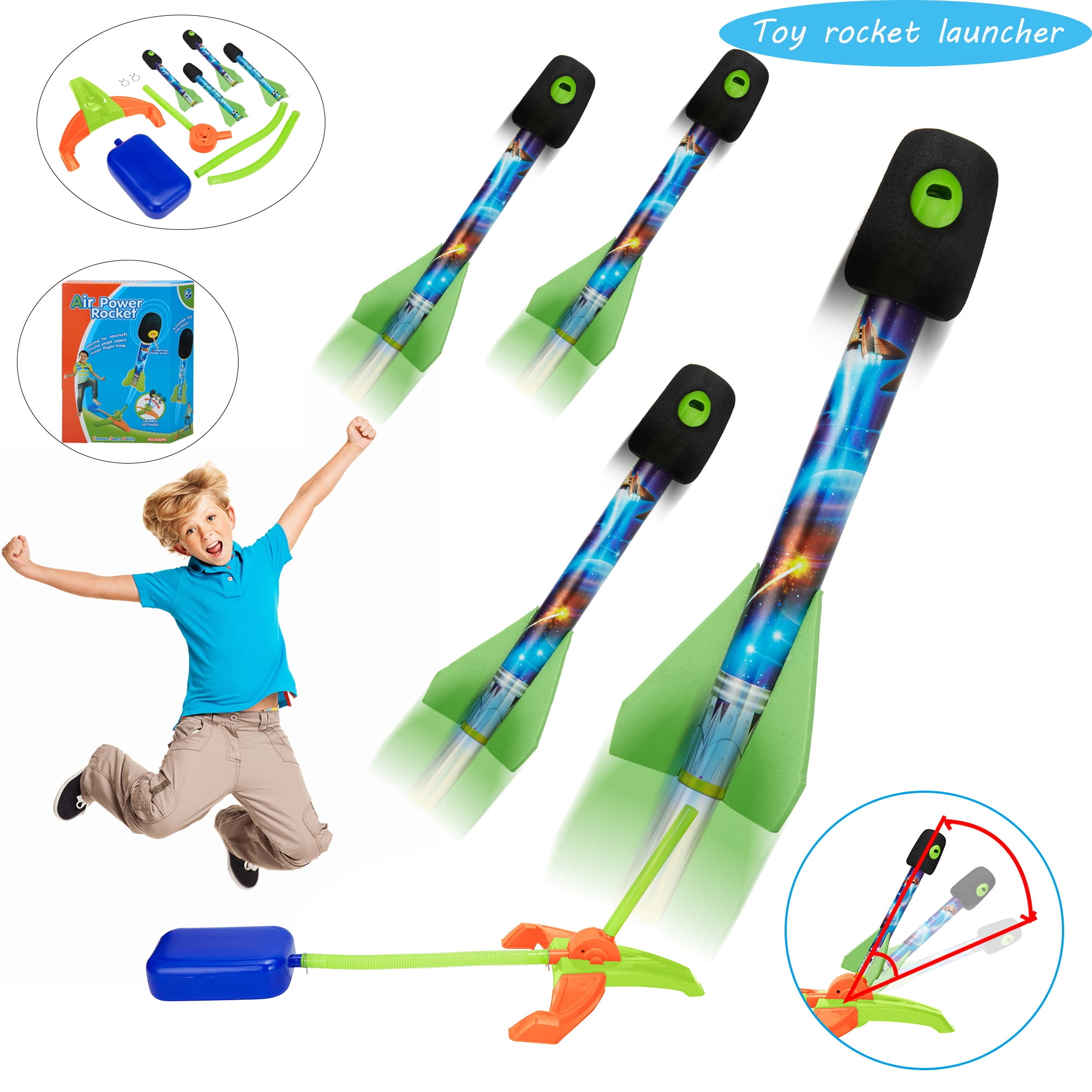 YouLoveIt Toy Rocket Launcher Air Power Rocket 4/6 Rockets & Sturdy ...
