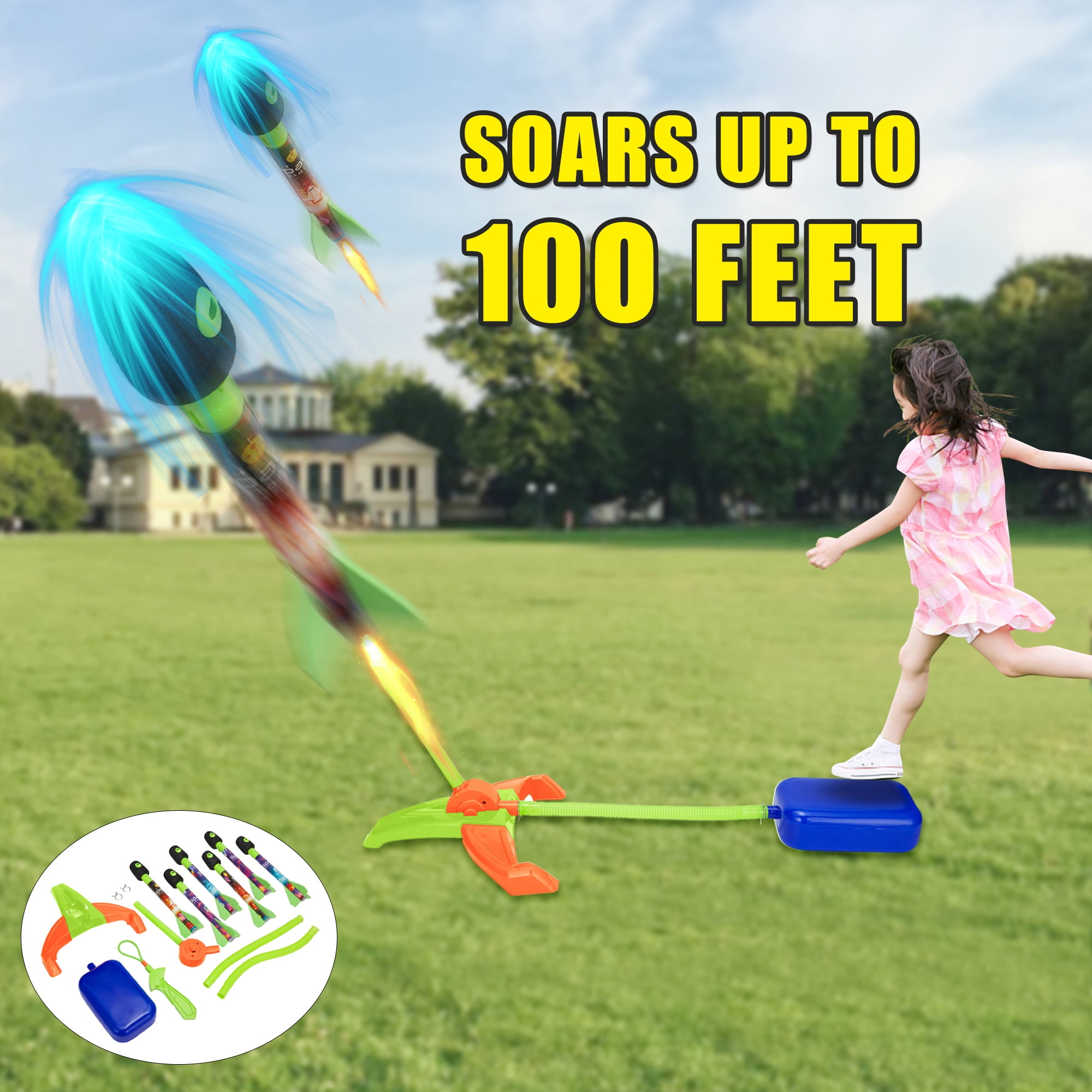 YouLoveIt Toy Rocket Launcher Jump Rocket Set 6 Foam Rockets and Toy ...