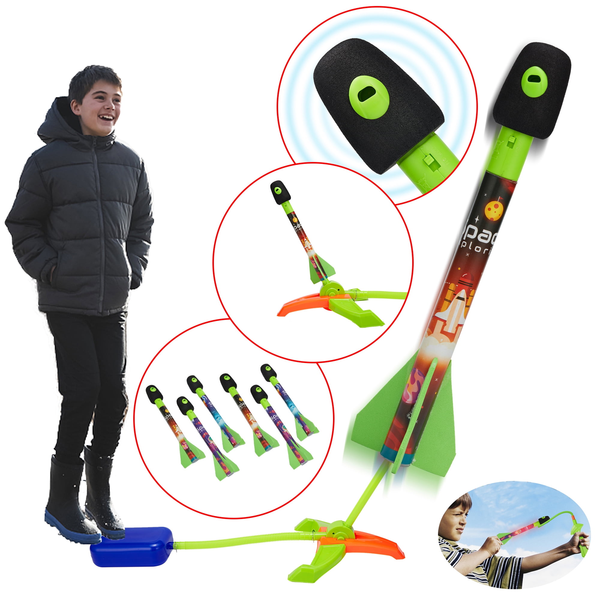 YouLoveIt Toy Rocket Launcher, Jump Rocket Set Air Rocket Launcher 4 ...