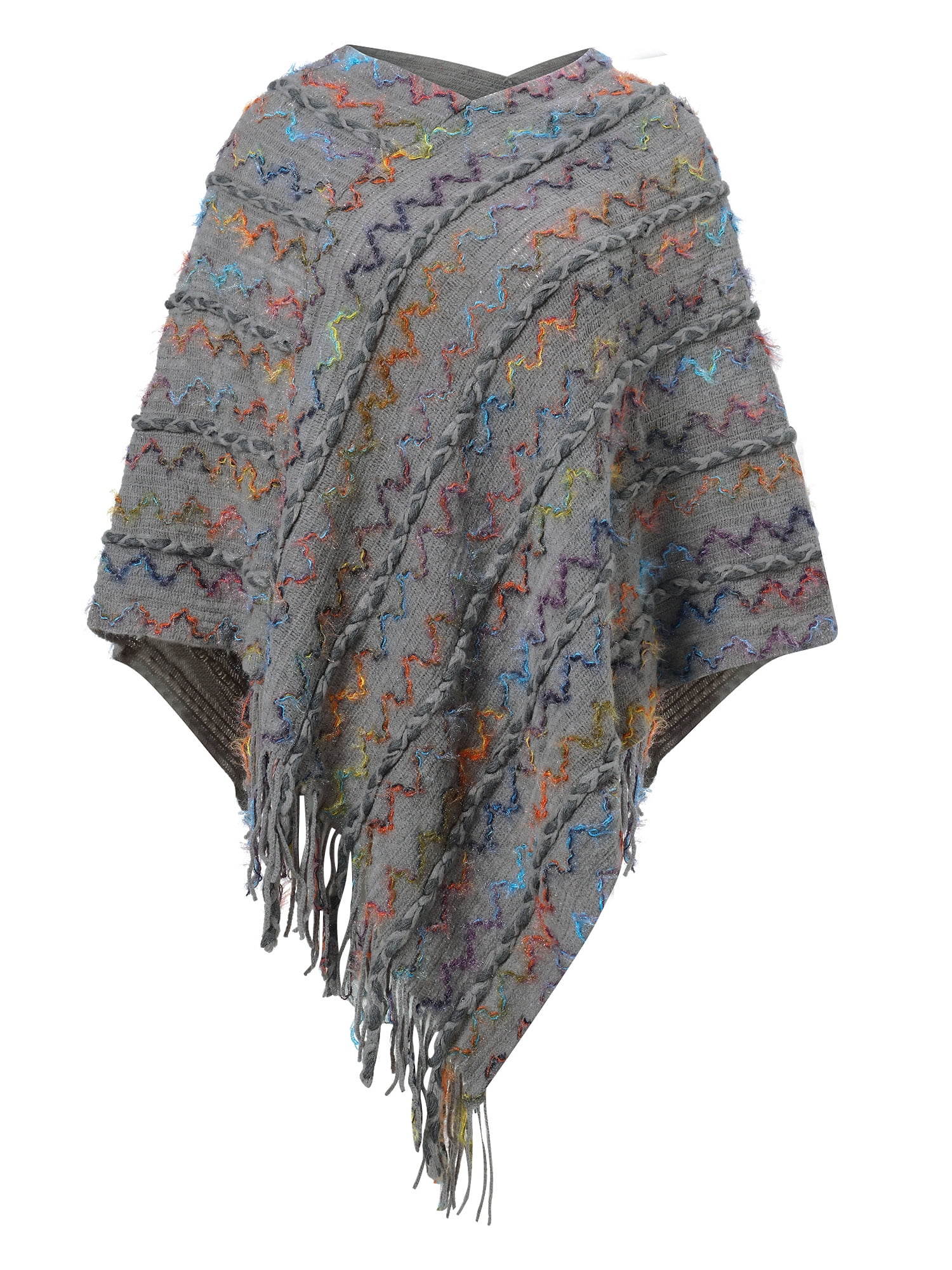 YouLoveIt Women Irregular Hem Pullover Poncho Sweater Knit Cape Poncho ...