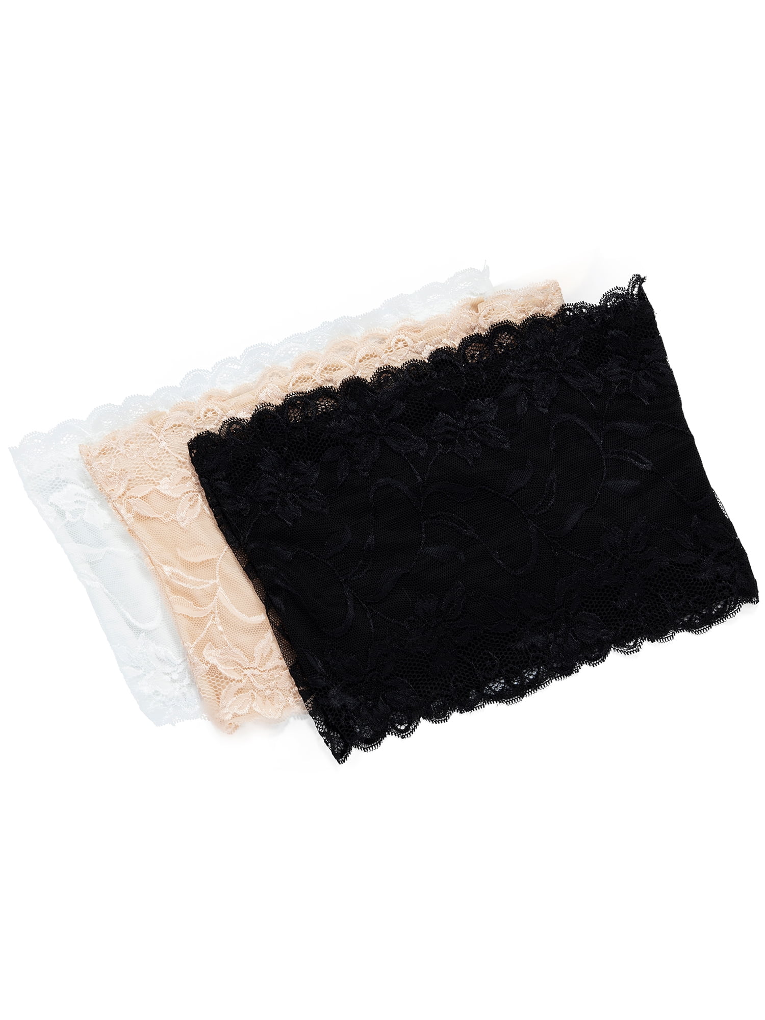 YouLoveIt Women's Bandeau Bra Seamless Full Floral Lace Tube Top Bra ...