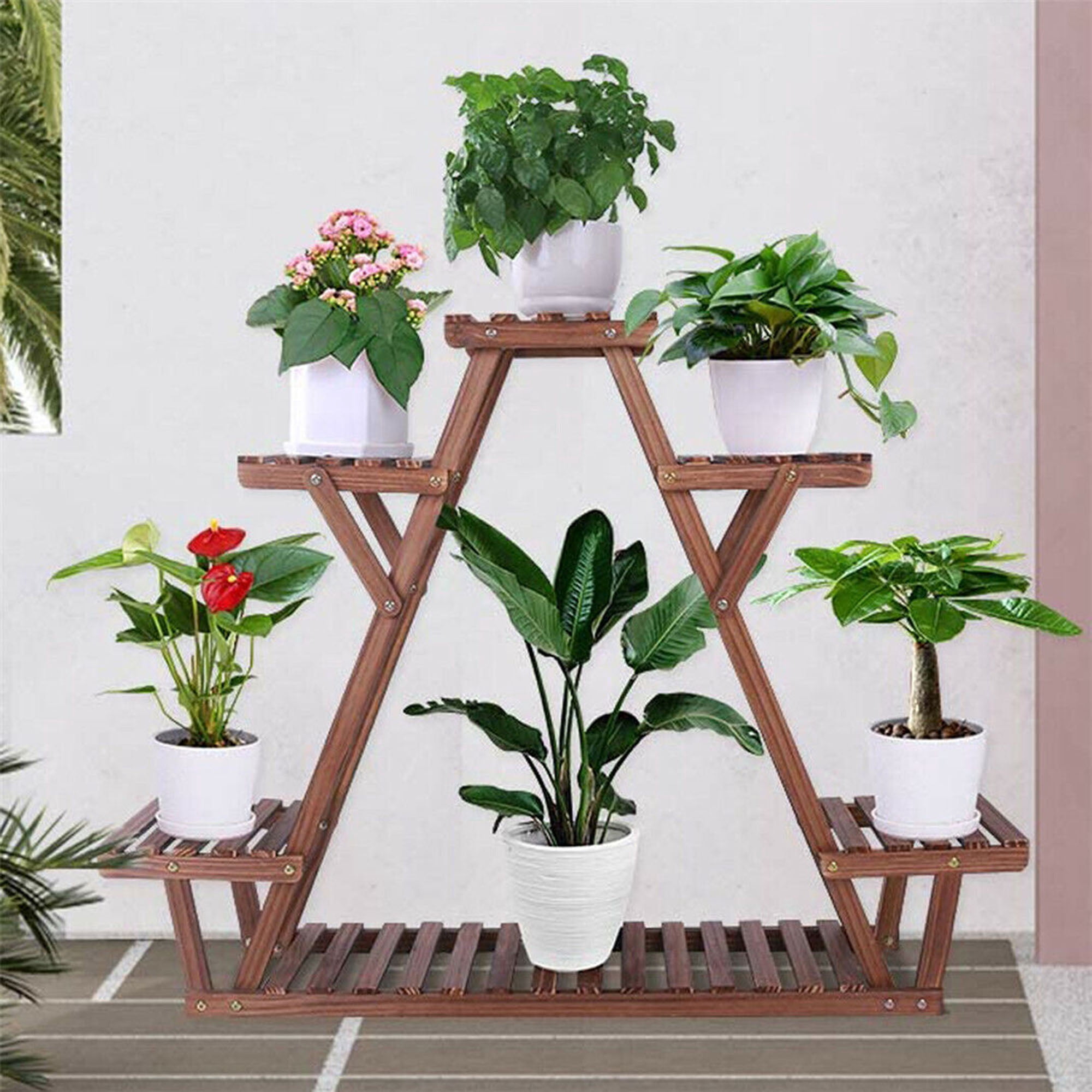 YouLoveIt Wood Plant Stand 6 Tier Flower Pot Holder Shelf Corner Plant ...