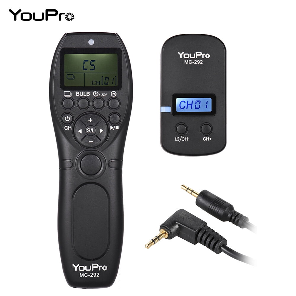 YouPro MC-292 E3 2.4G Wireless Remote Control LCD Timer Shutter Release Transmitter Receiver 32 ...