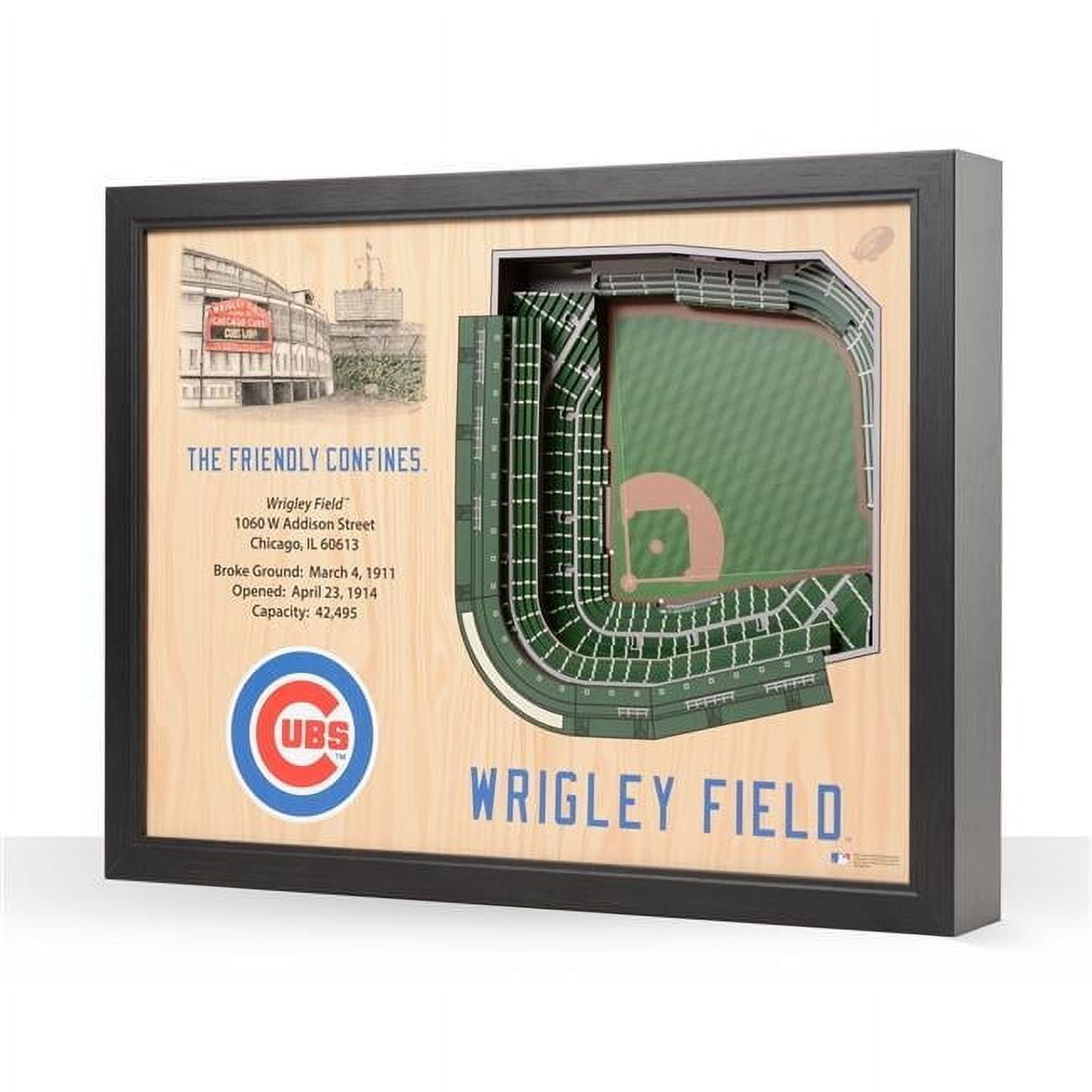 Chicago Cubs 25.5" x 19.5" Wrigley Field Stadium Views Wall Art ...