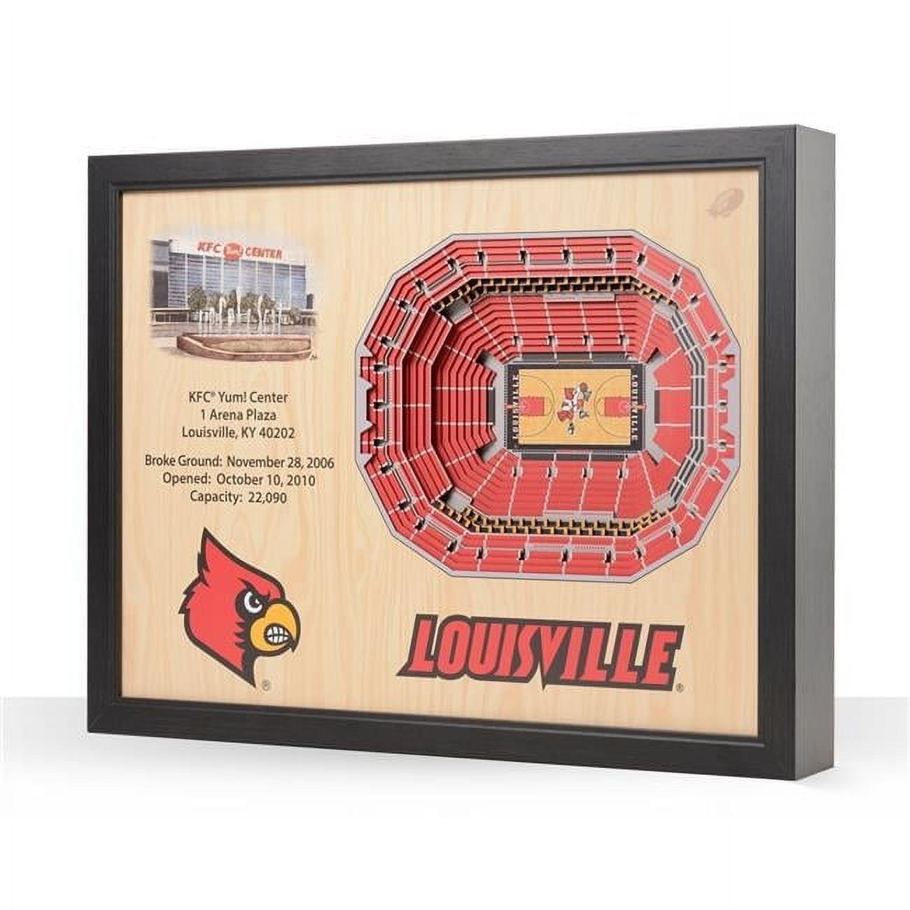 Louisville Cardinals 25.5" x 19.5" KFC Yum Center Stadium Views Wall ...