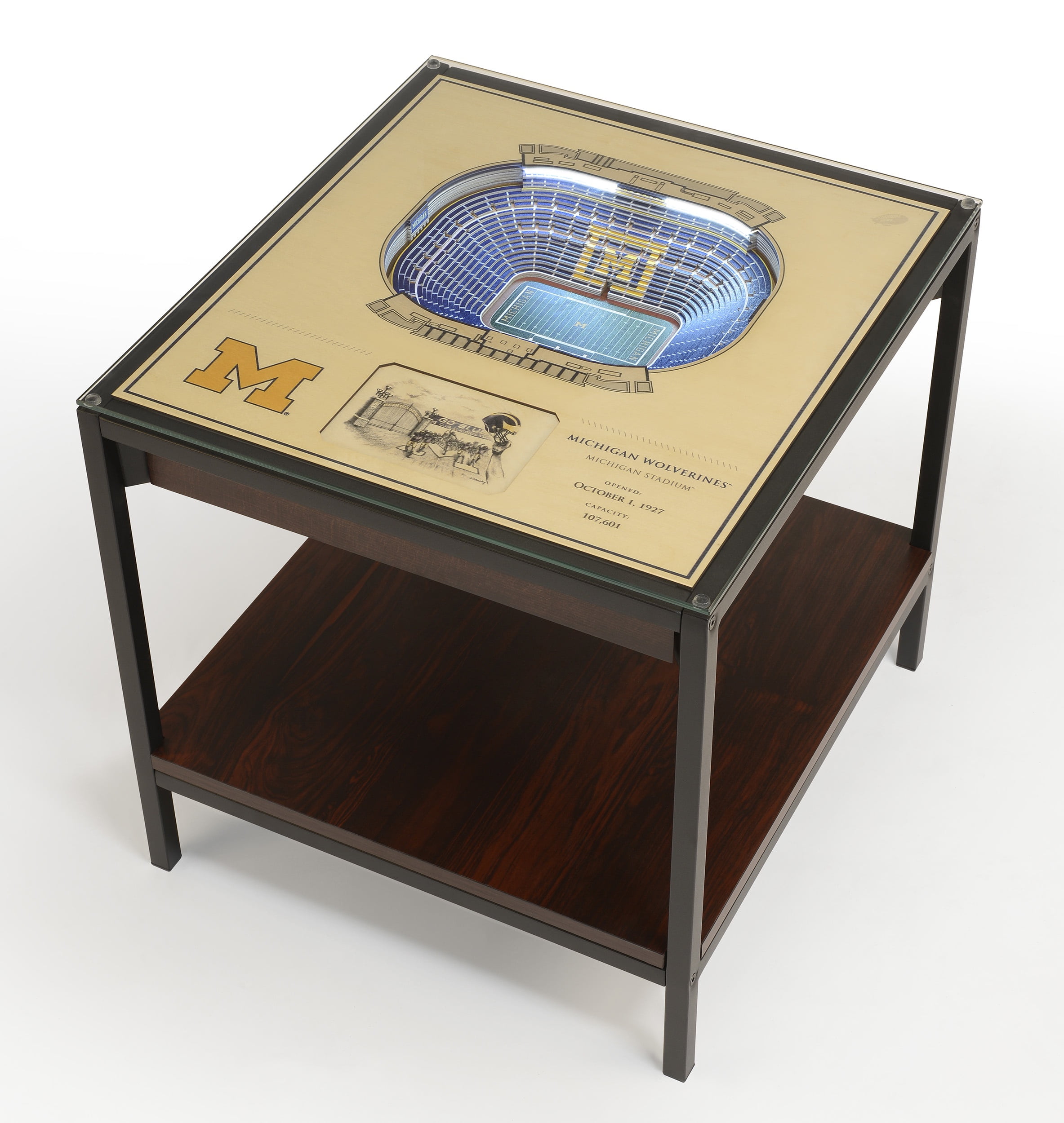 Michigan Wolverines 25-Layer StadiumViews Lighted End Table - Walmart.com