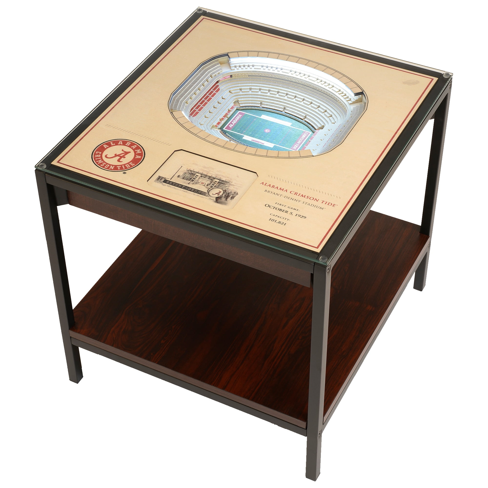 Brown Alabama Crimson Tide 25-Layer StadiumView Lighted End Table ...