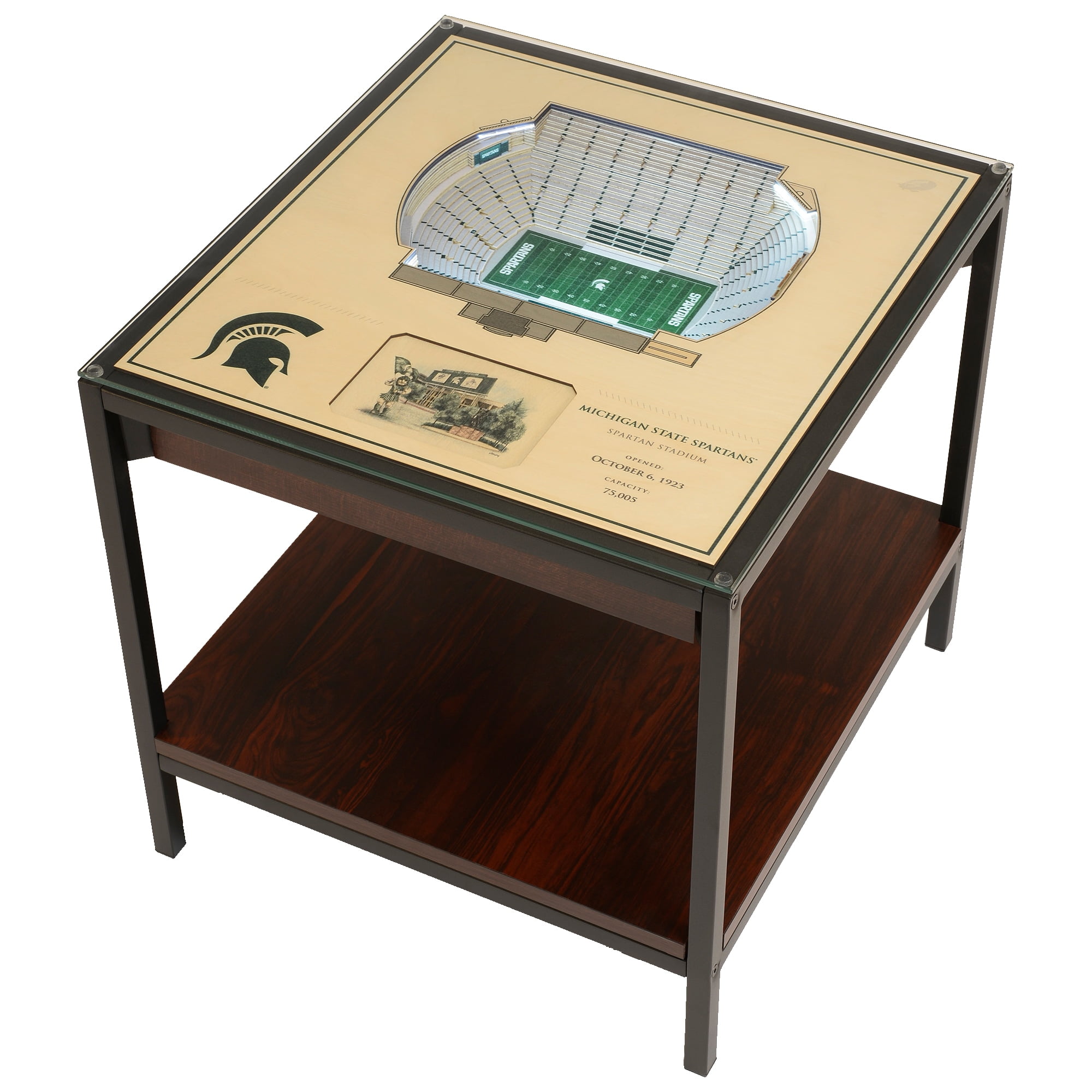 Brown Michigan State Spartans 25-Layer StadiumView Lighted End Table ...