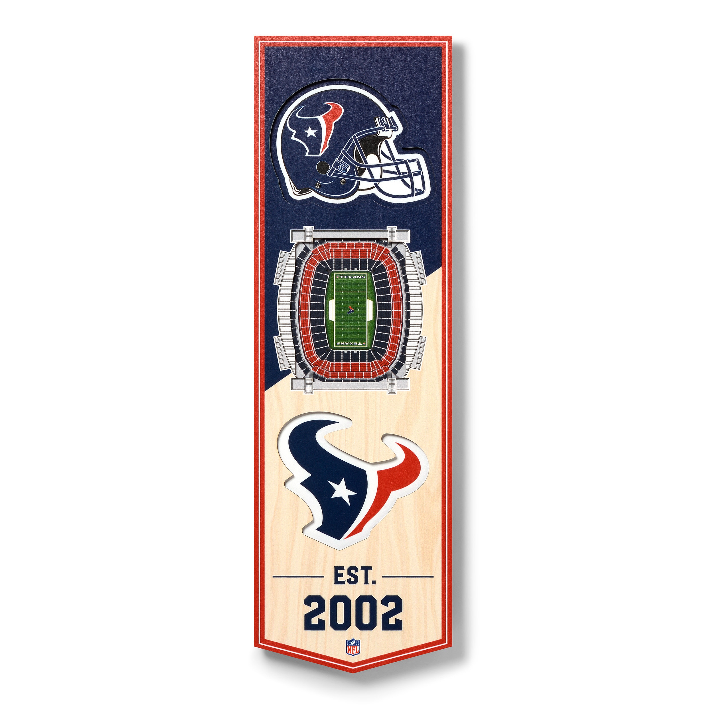 YouTheFan 954033 6 x 19 in. NFL Houston Texans 3D Stadium Banner - NRG ...