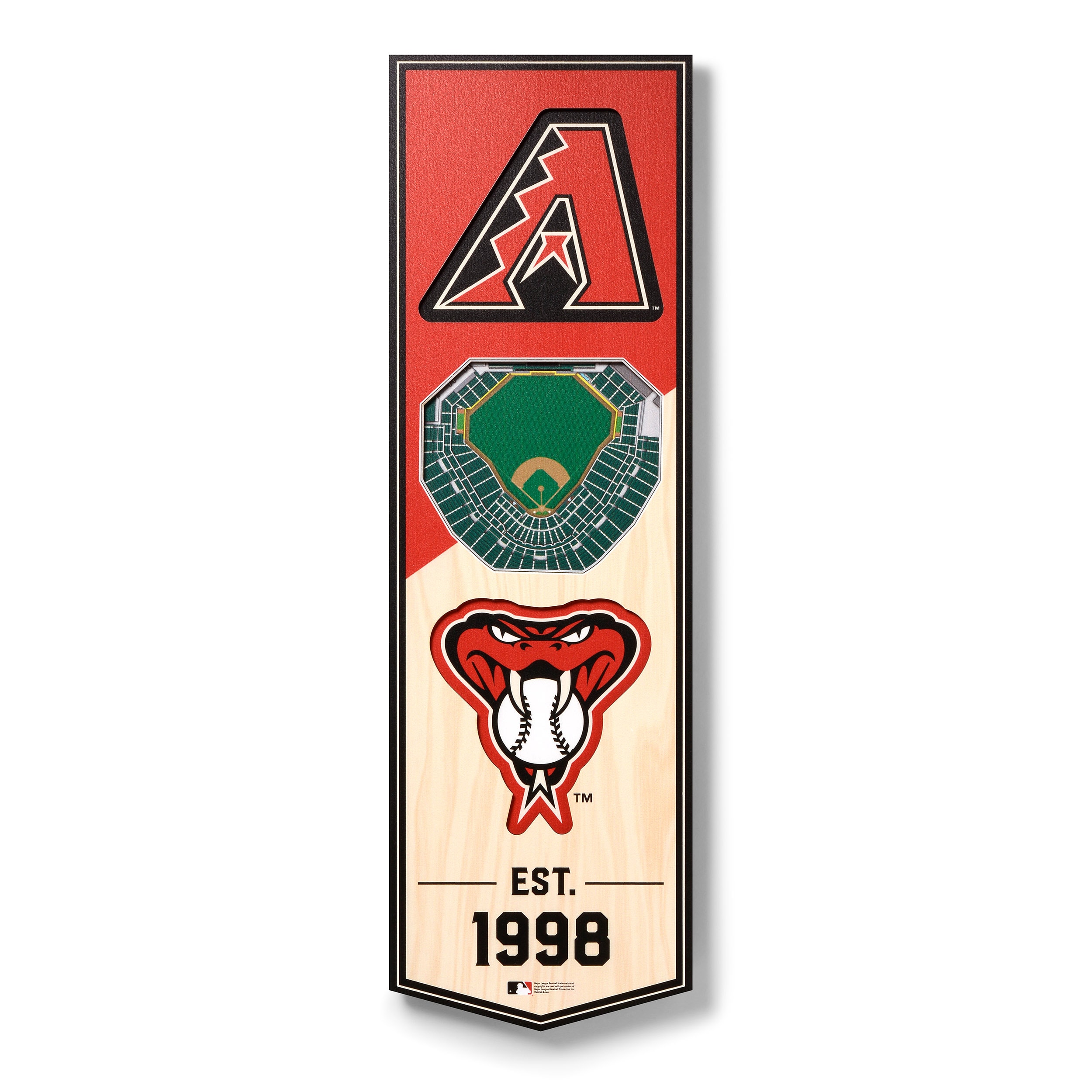 Arizona Diamondbacks 6'' x 19'' 3D StadiumView Banner - Walmart.com