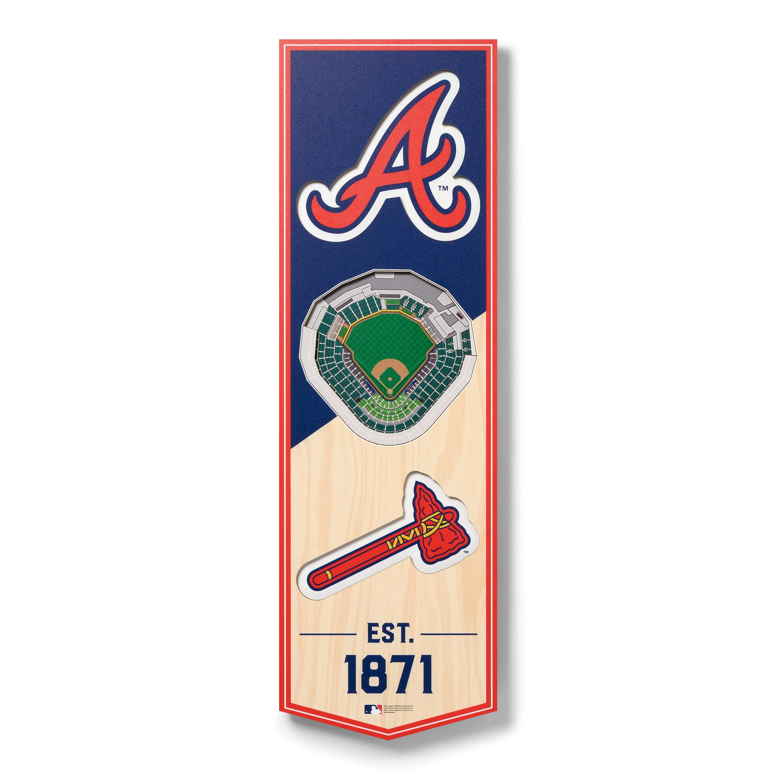 Atlanta Braves 6'' x 19'' 3D StadiumView Banner - Walmart.com