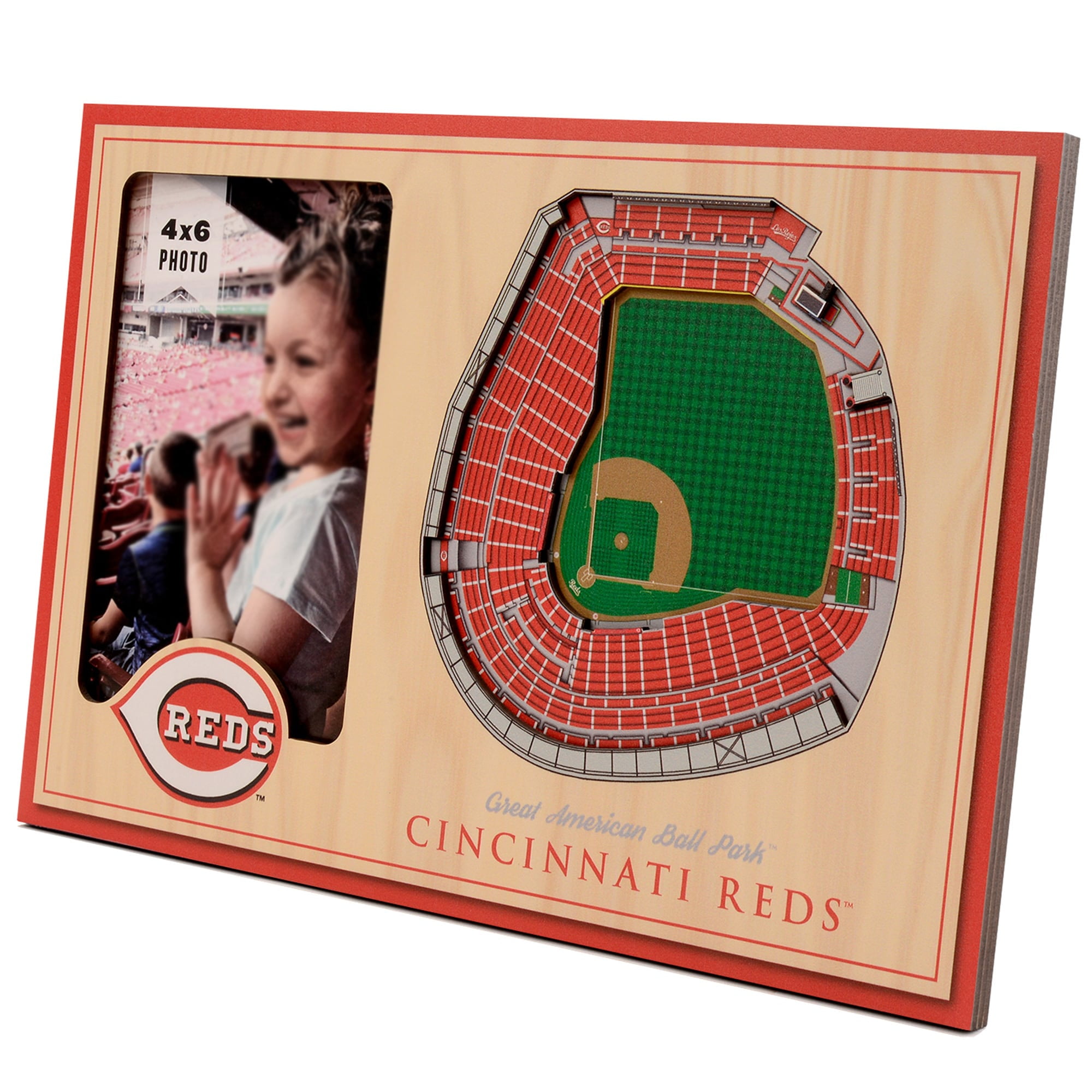 Brown Cincinnati Reds 3D StadiumViews Picture Frame - Walmart.com