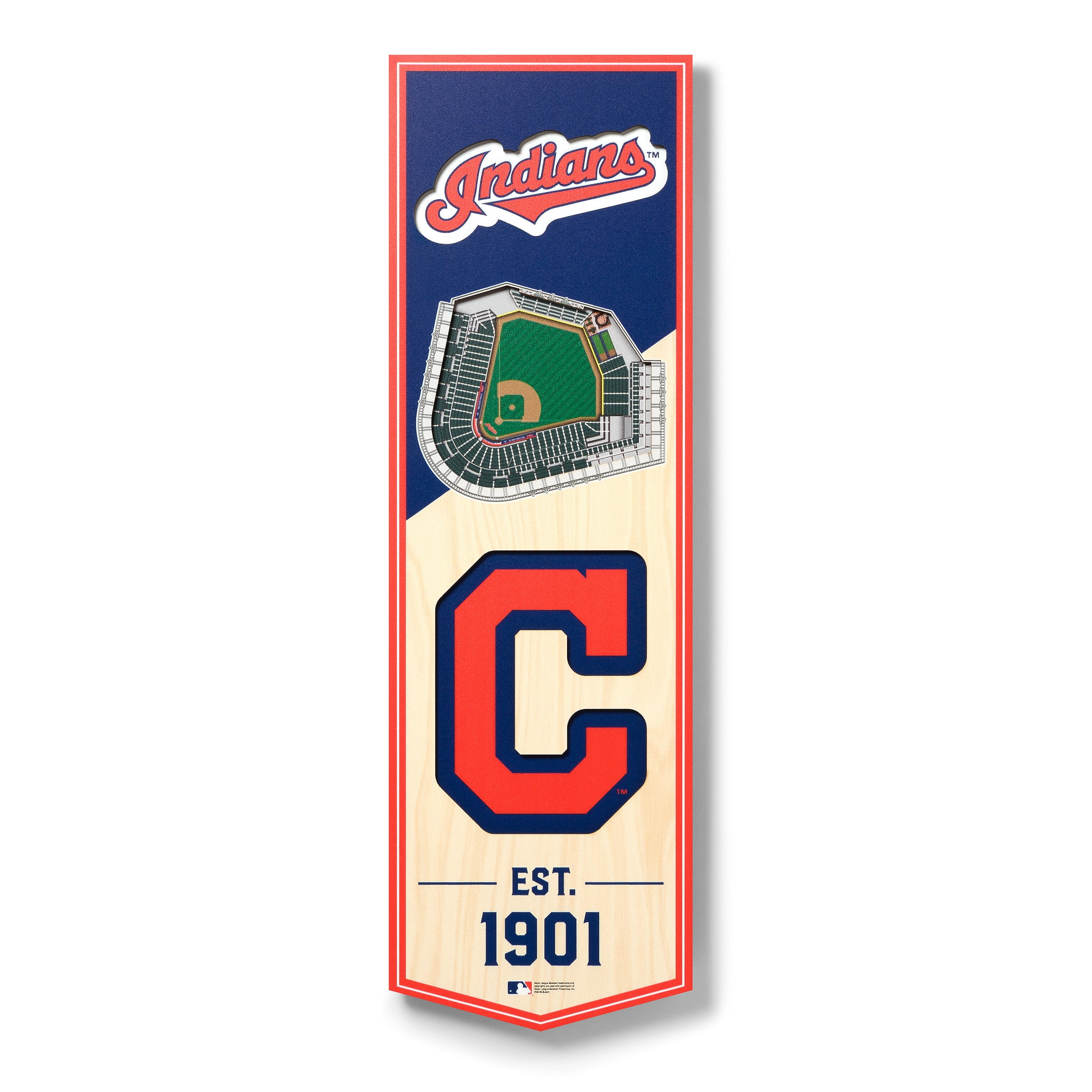 Cleveland Indians 6'' x 19'' 3D StadiumView Banner - Walmart.com