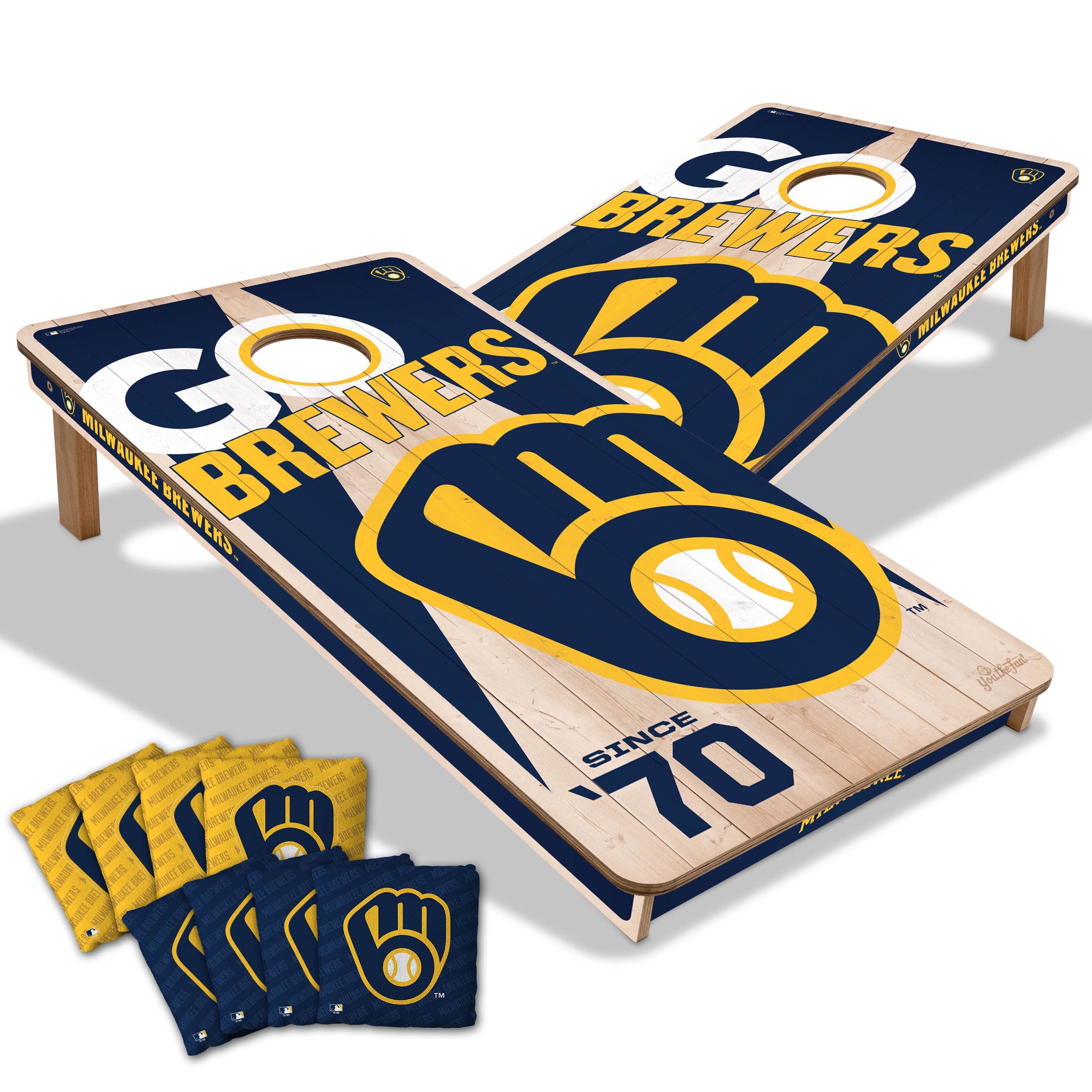 YouTheFan MLB Milwaukee Brewers 2' x 4' Cornhole Game - Walmart.com