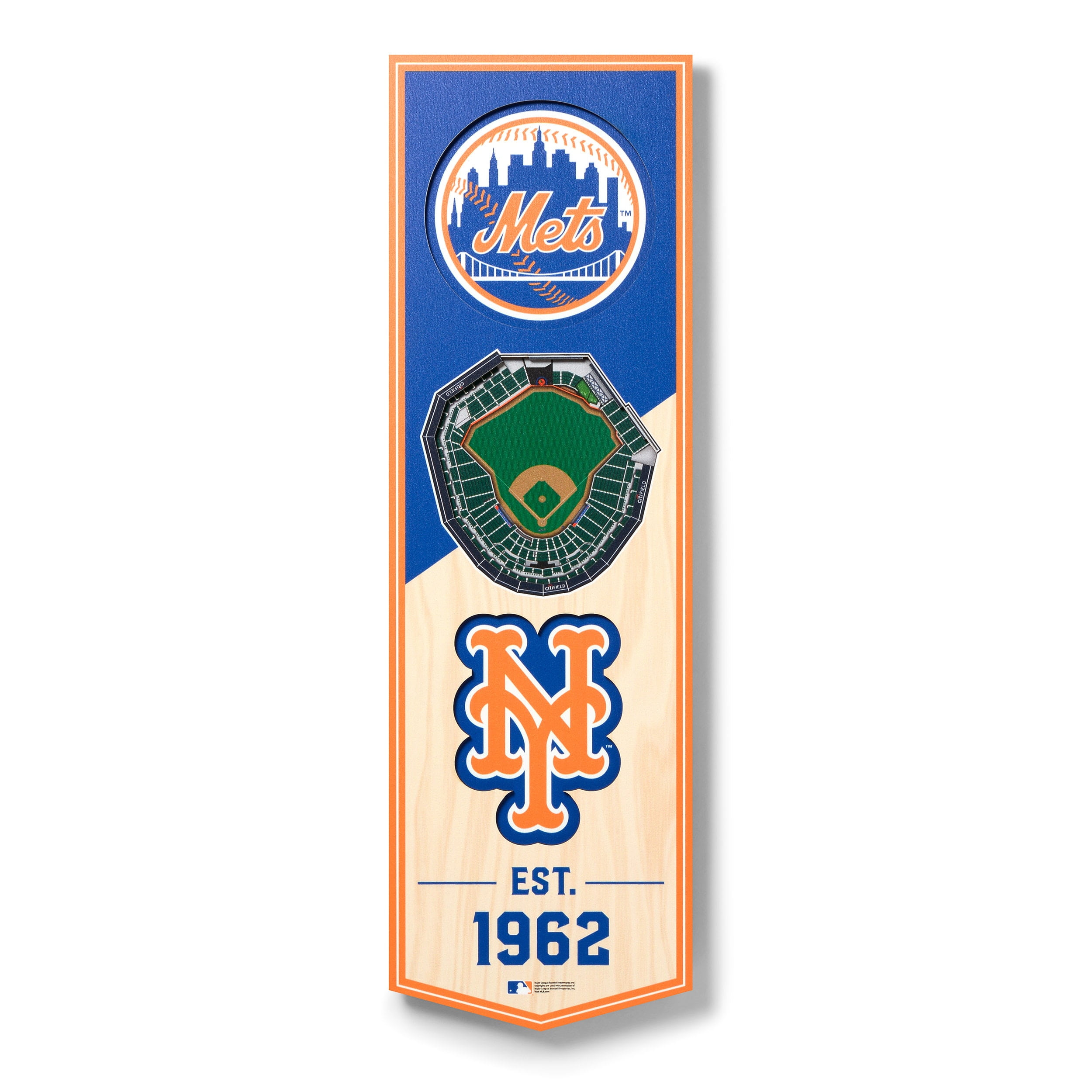 Mets 6'' x 19'' 3D StadiumView Banner - Walmart.com