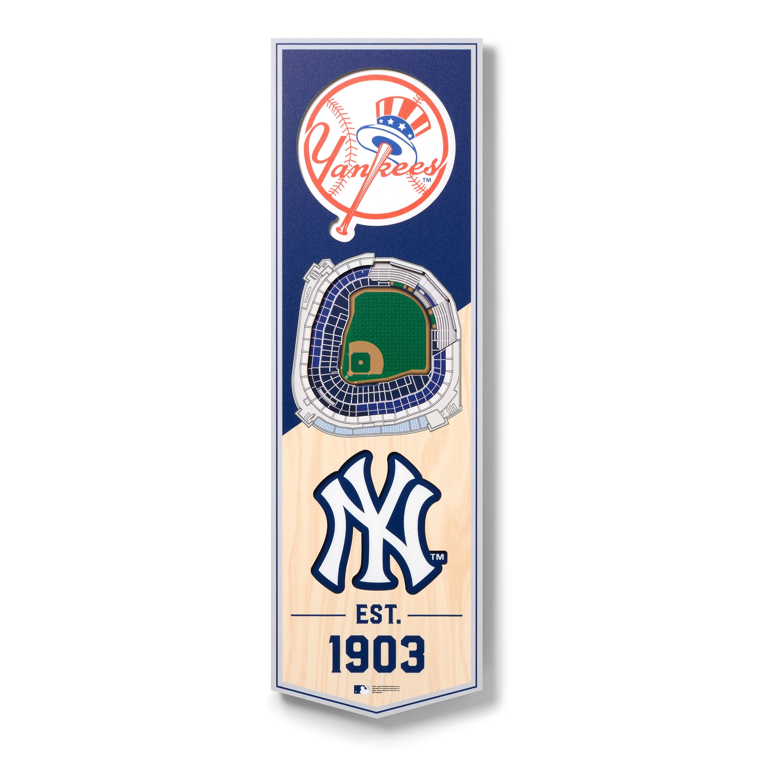 Yankees 6'' x 19'' 3D StadiumView Banner - Walmart.com