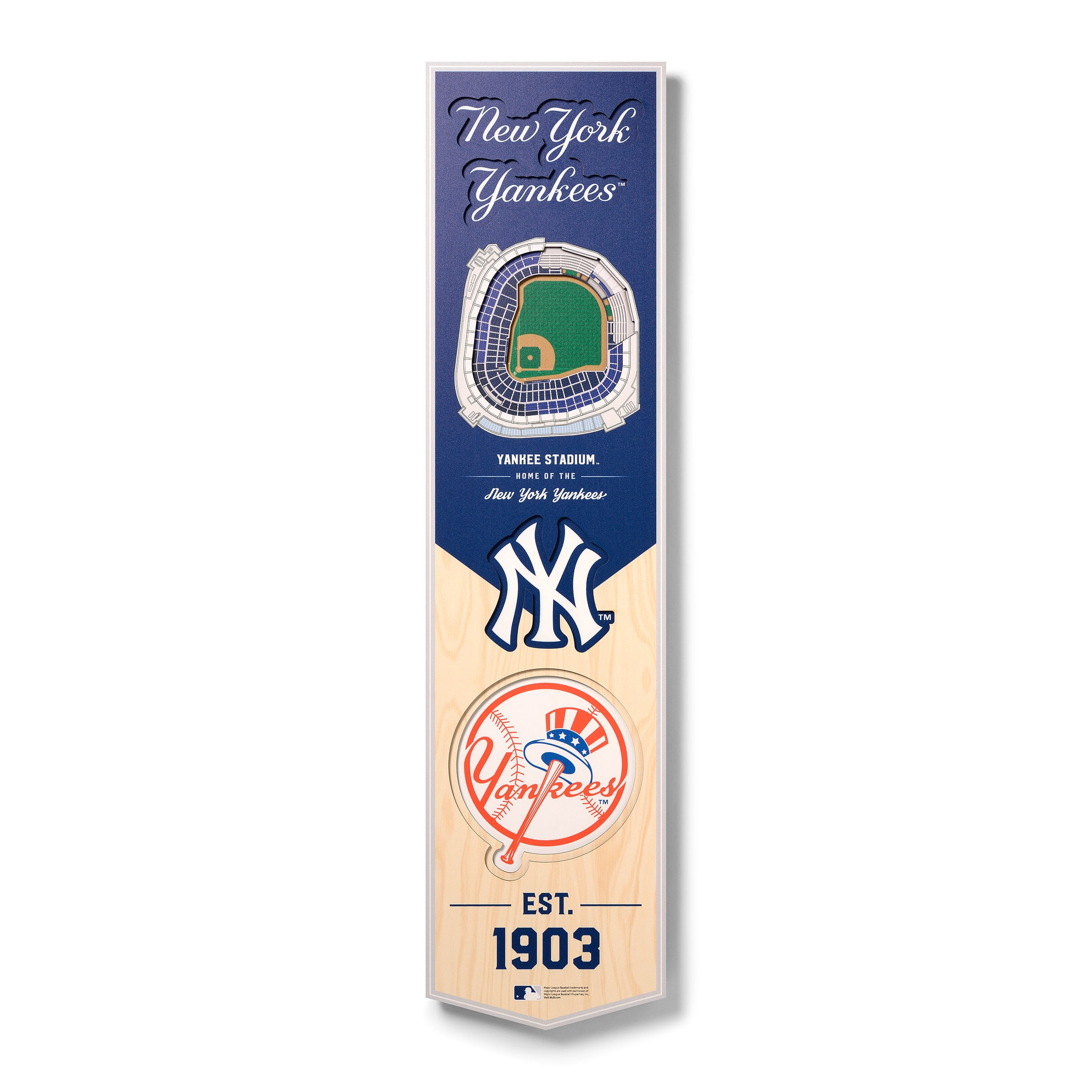 Yankees 8'' x 32'' 3D StadiumView Banner - Walmart.com