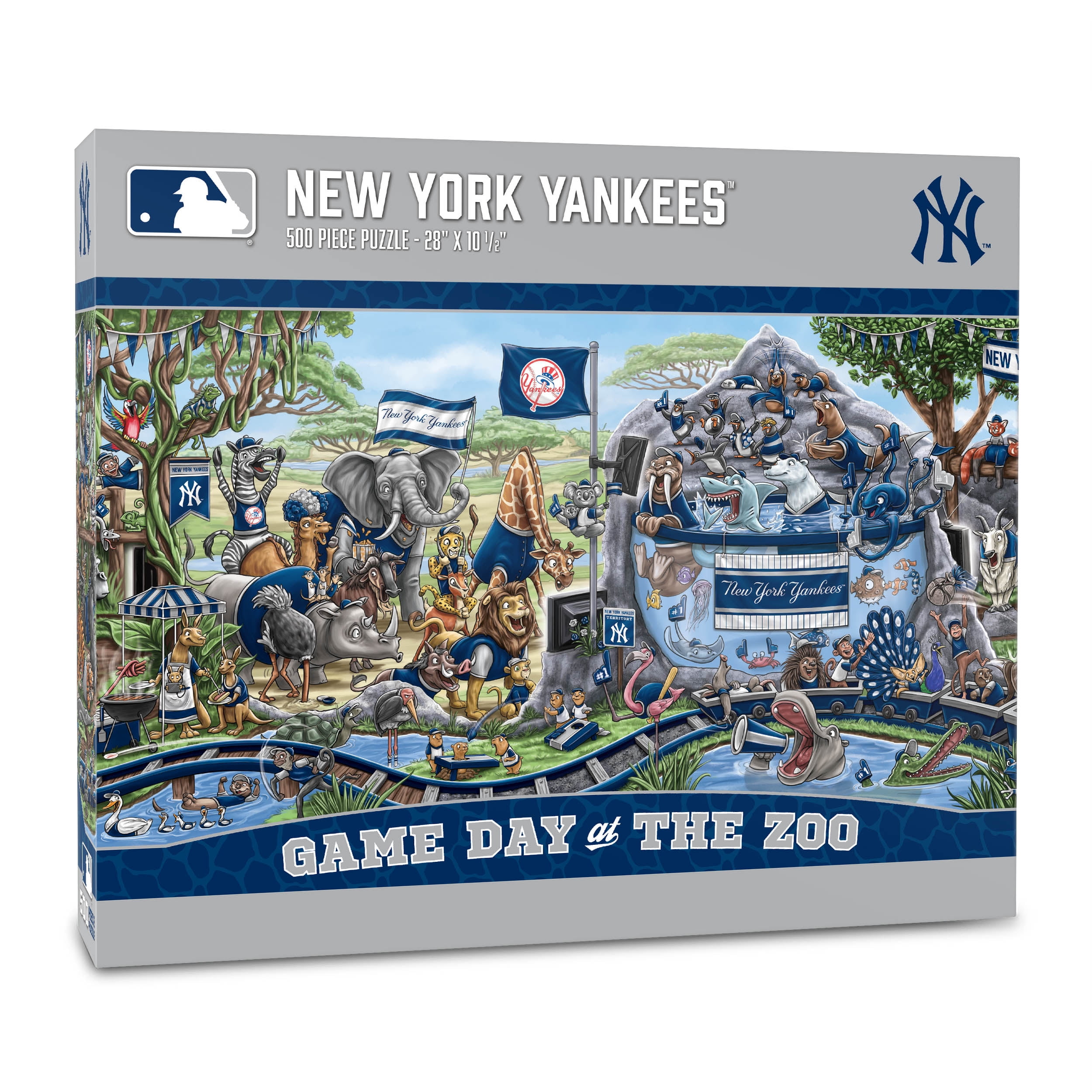New York Yankees MLB Game Day at the Zoo 500-Piece Sports Jigsaw Puzzle ...