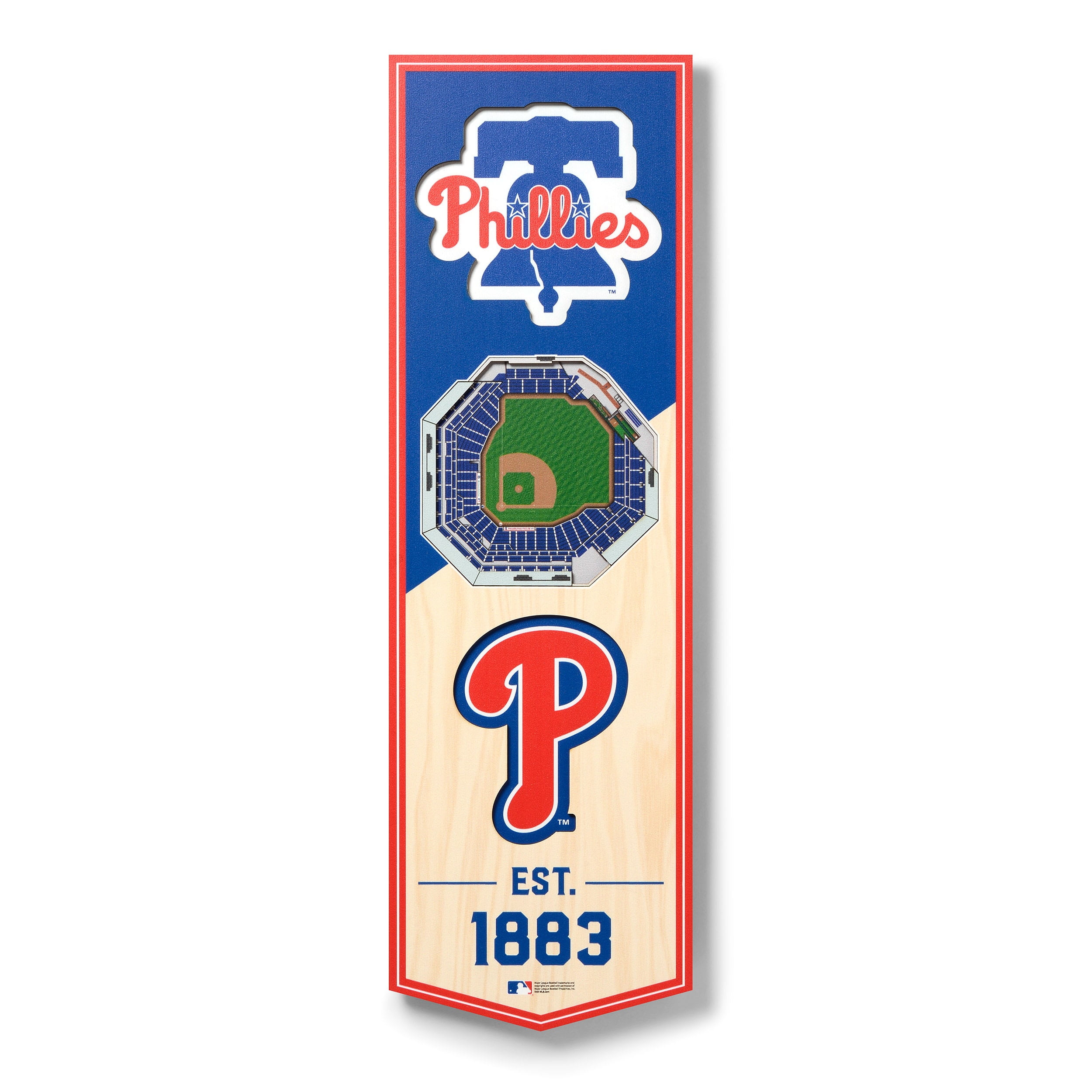 IDNA Philadelphia Phillies 6'' x 19'' 3D StadiumView Banner - Walmart.com