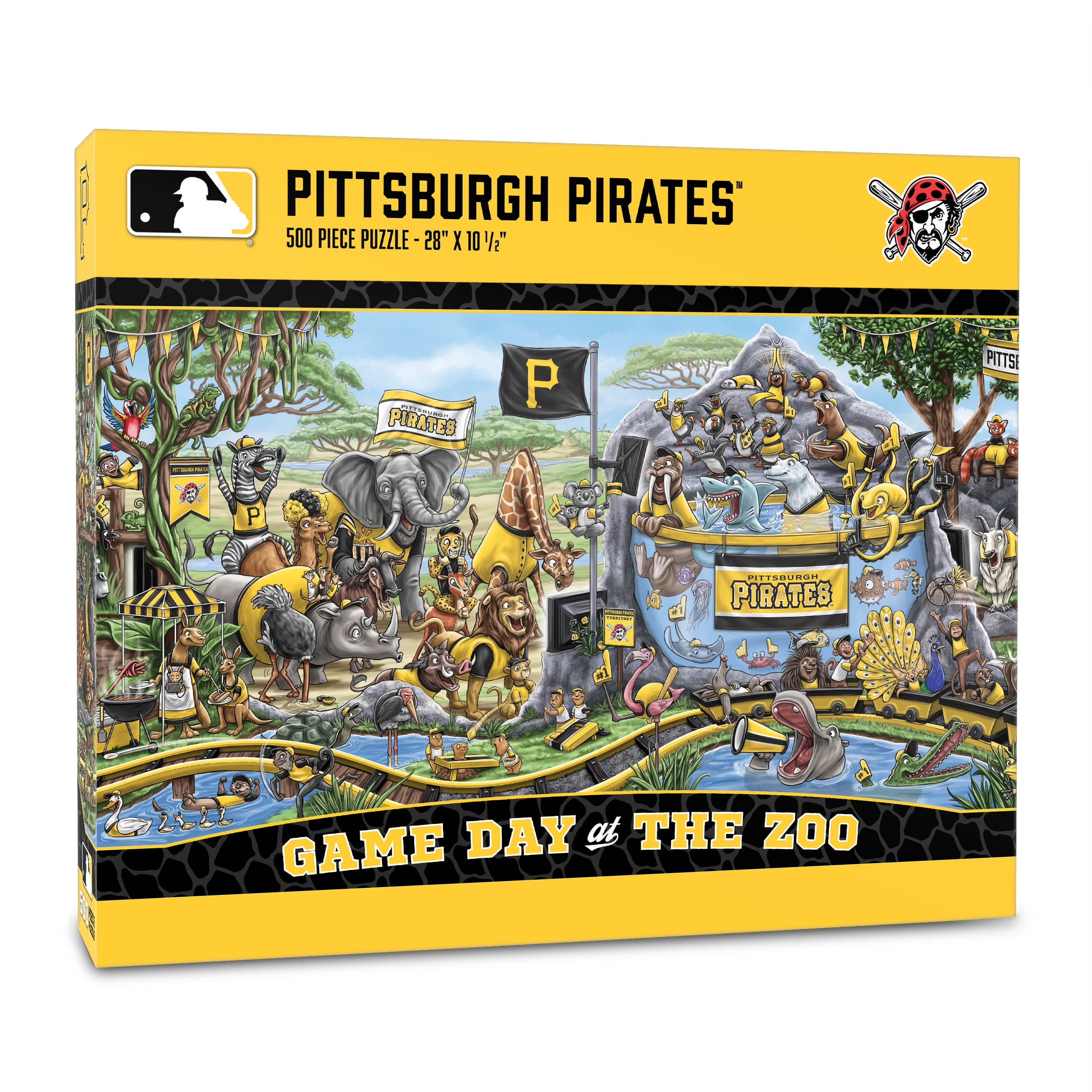 Pittsburgh Pirates 500-Piece Jigsaw Puzzle - Game Day at the Zoo - Fun ...