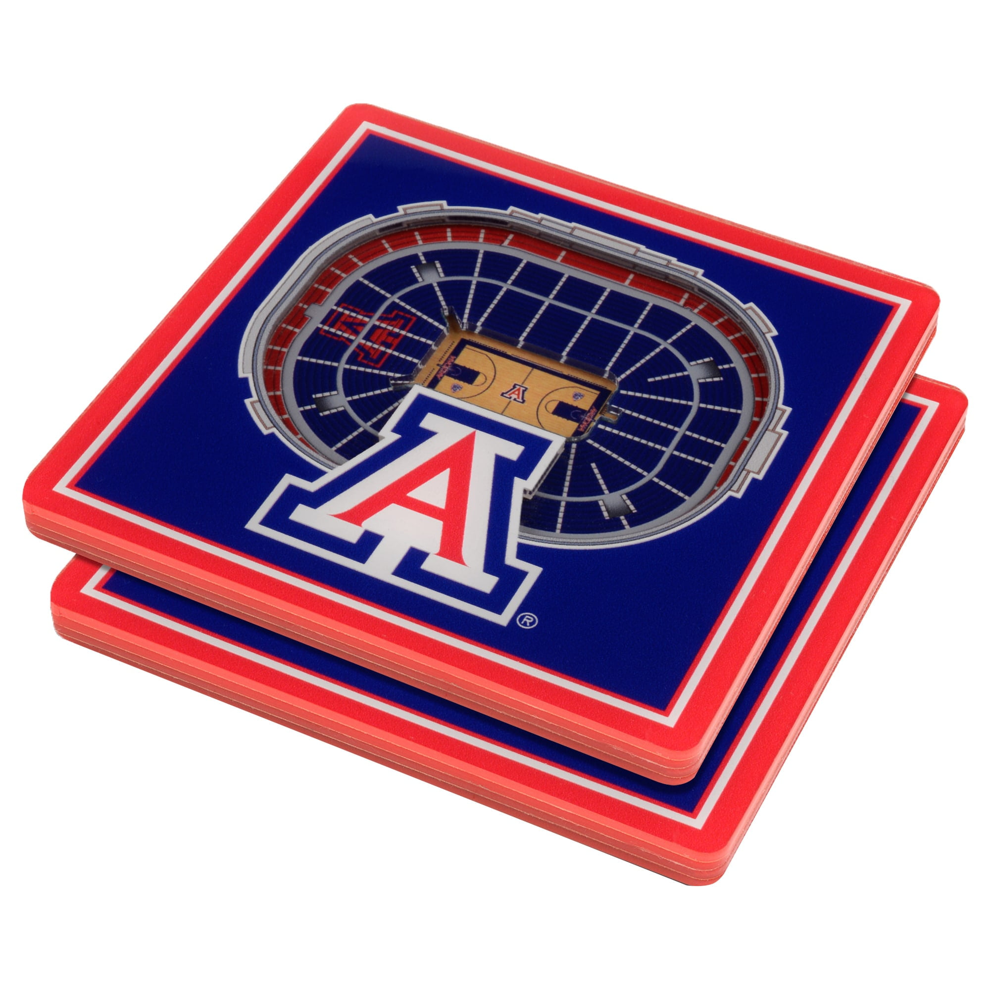 Red Arizona Wildcats 3D StadiumViews Coasters - Walmart.com