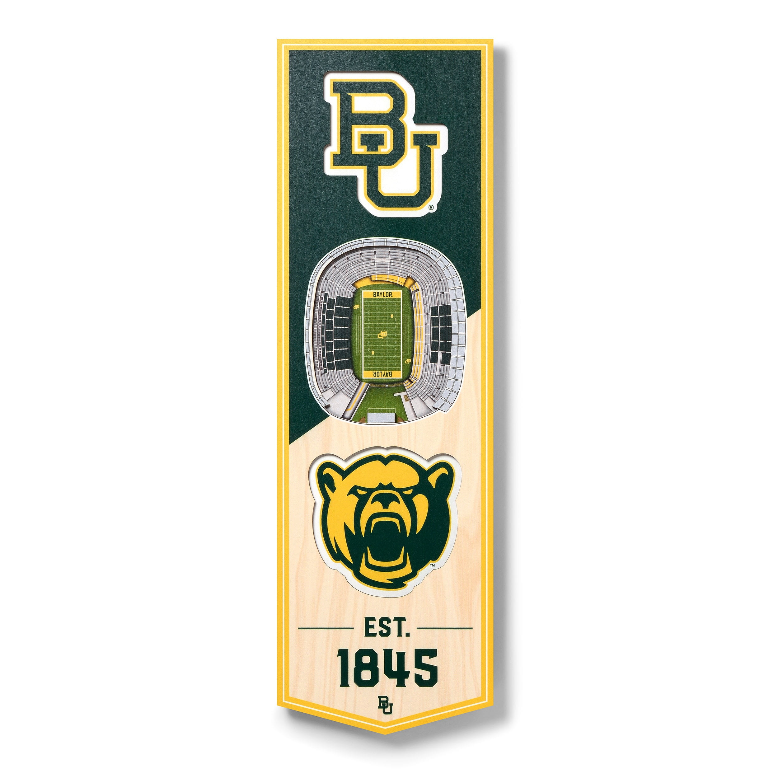 Baylor Bears 6'' x 19'' 3D StadiumView Banner - Walmart.com